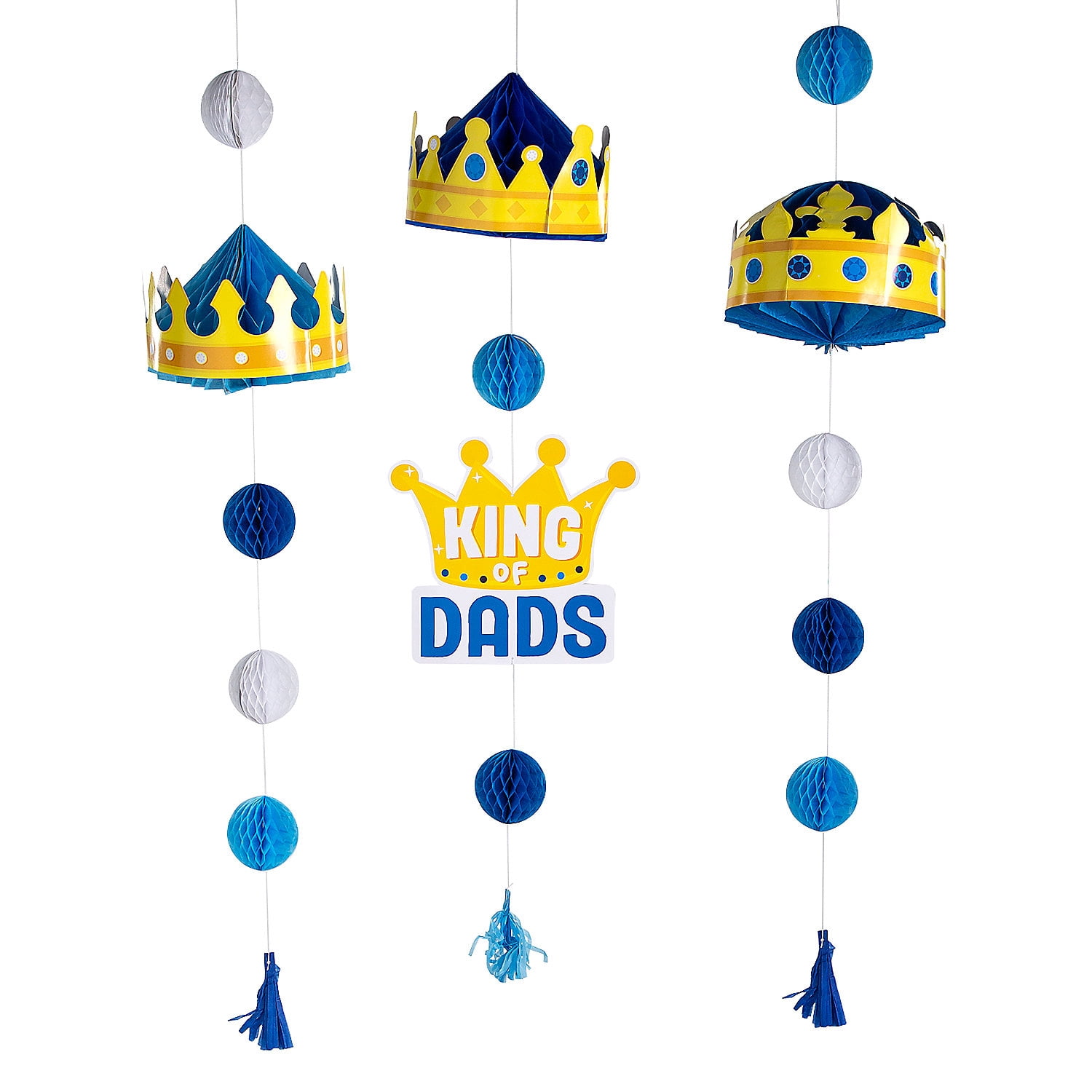 Fun Express Father’s Day Crowns Tissue Paper Hanging Decorations - 3 Pc ...
