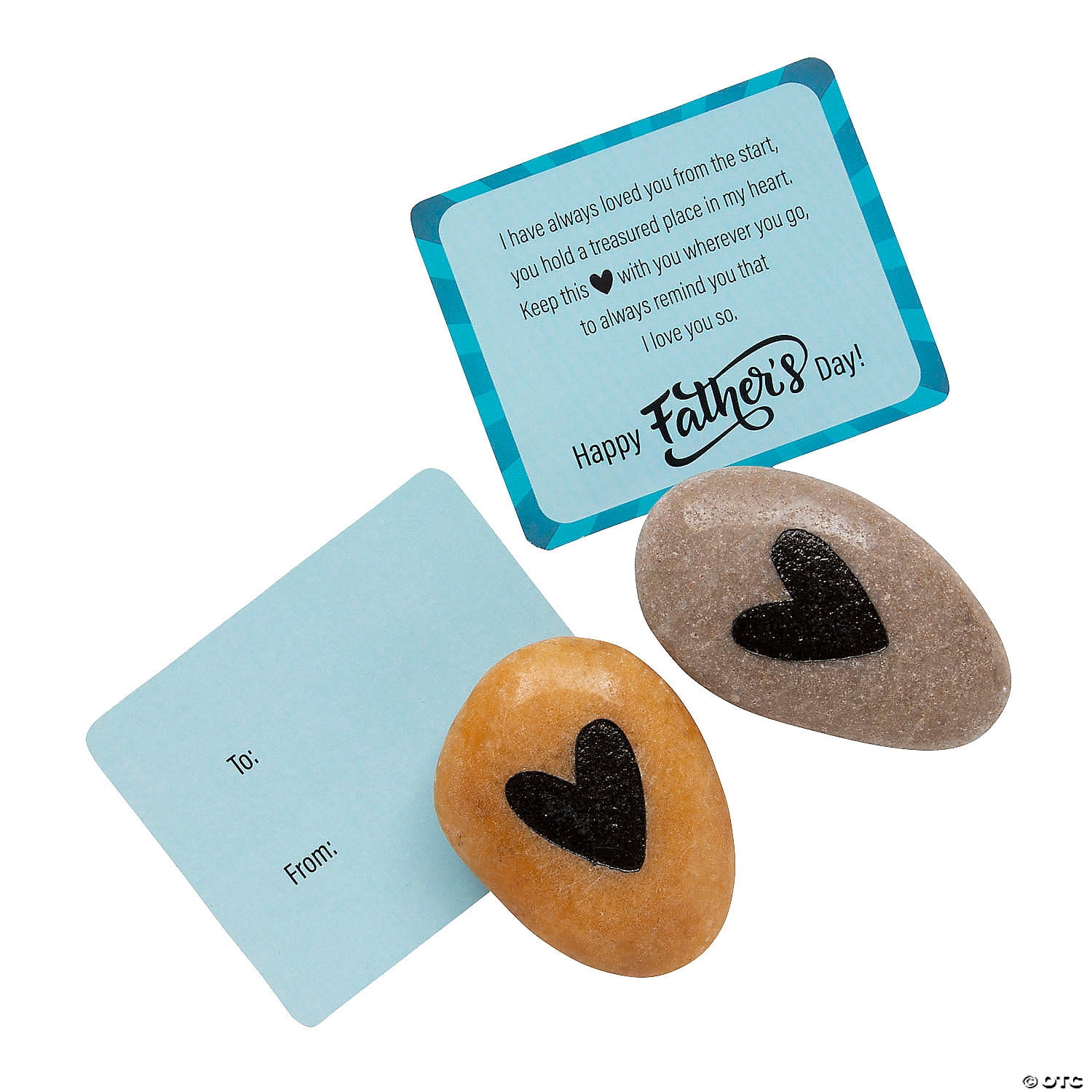 Fun Express Father’s Day Heart Worry Stones with Card - 12 Pieces ...