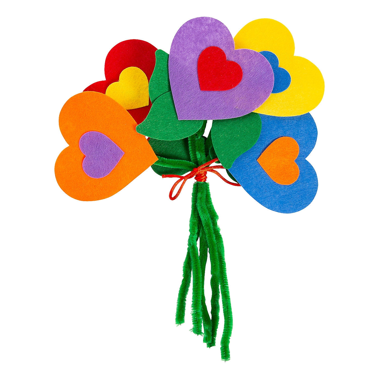 Fun Express Felt Heart Bouquet Craft Kit - Makes 12 - Walmart.com