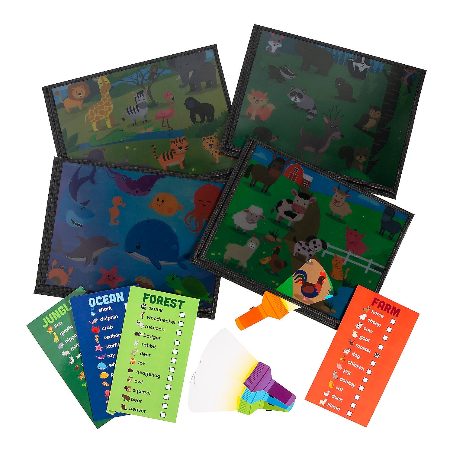 Fun Express Find the Animal Magic Flashlight Activity Set - 12 Pieces ...