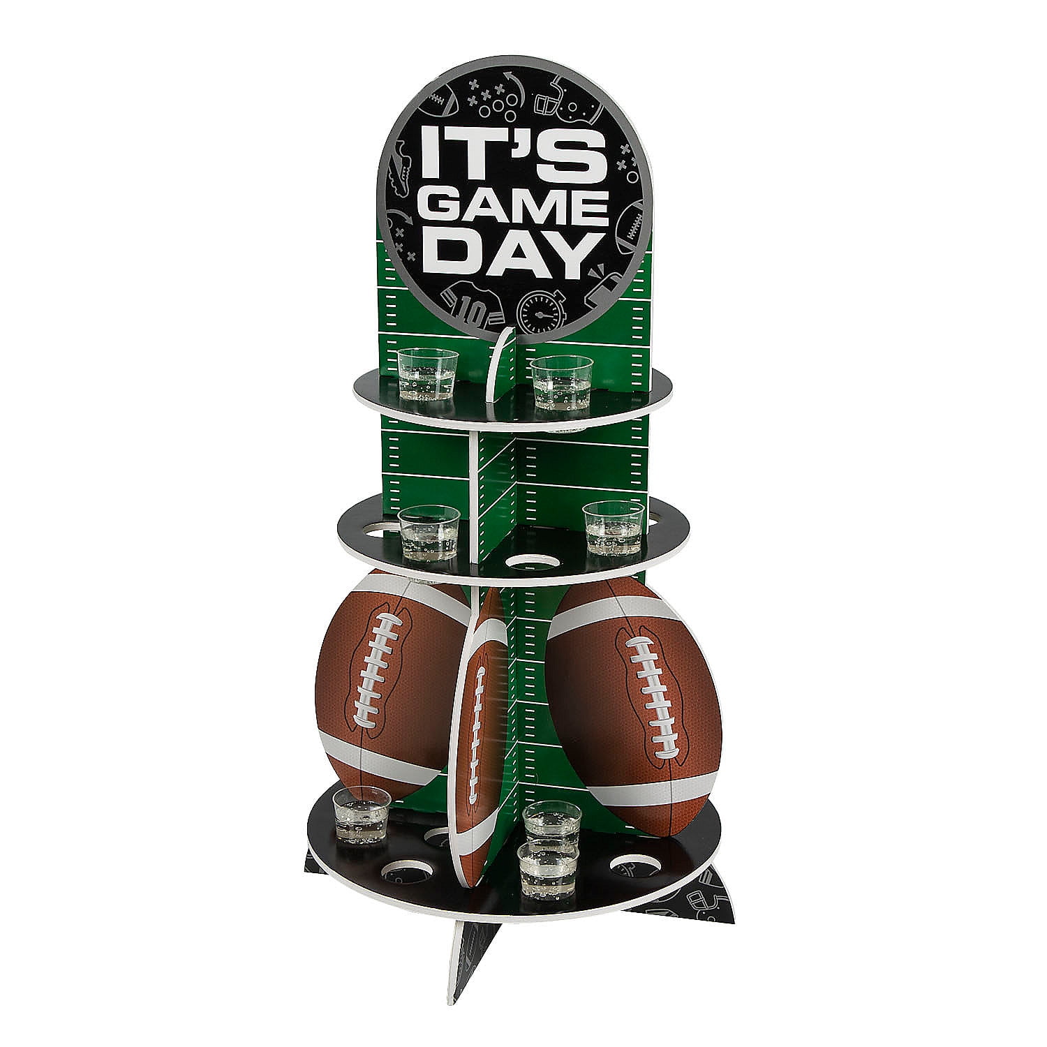 Fun Express Football Shot Glass Stand with Plastic Shot Glasses - 25 Pc ...