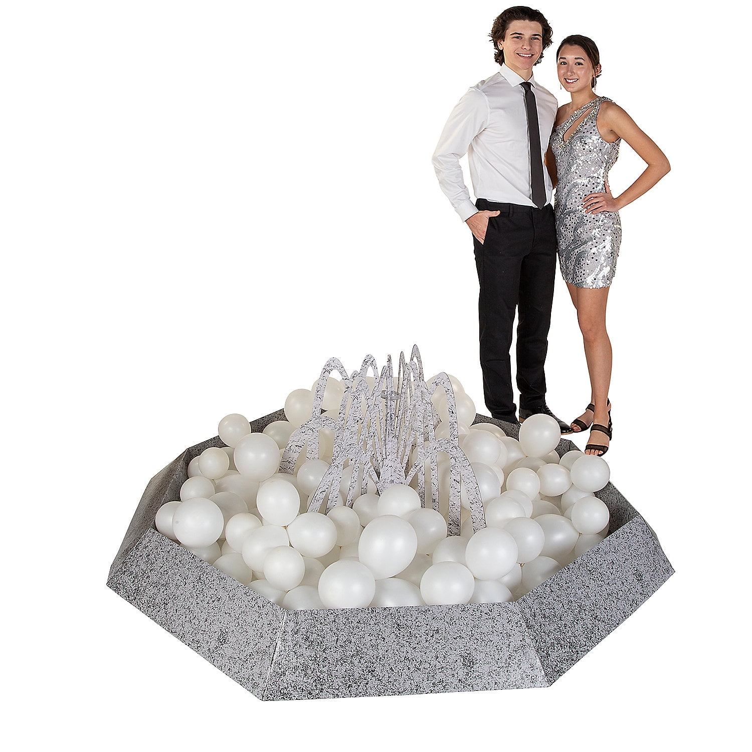Fun Express Fountain Stand-Up with White Balloons Kit - 193 Pieces ...