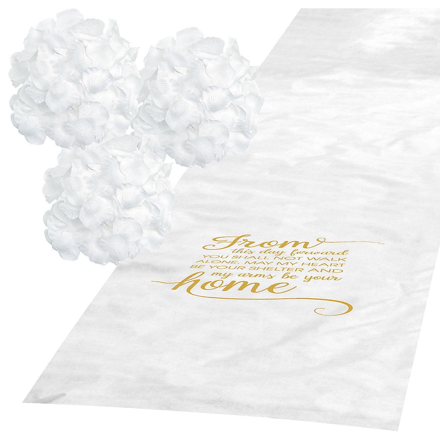 Fun Express From This Day Forward Aisle Runner with White Rose Petals ...