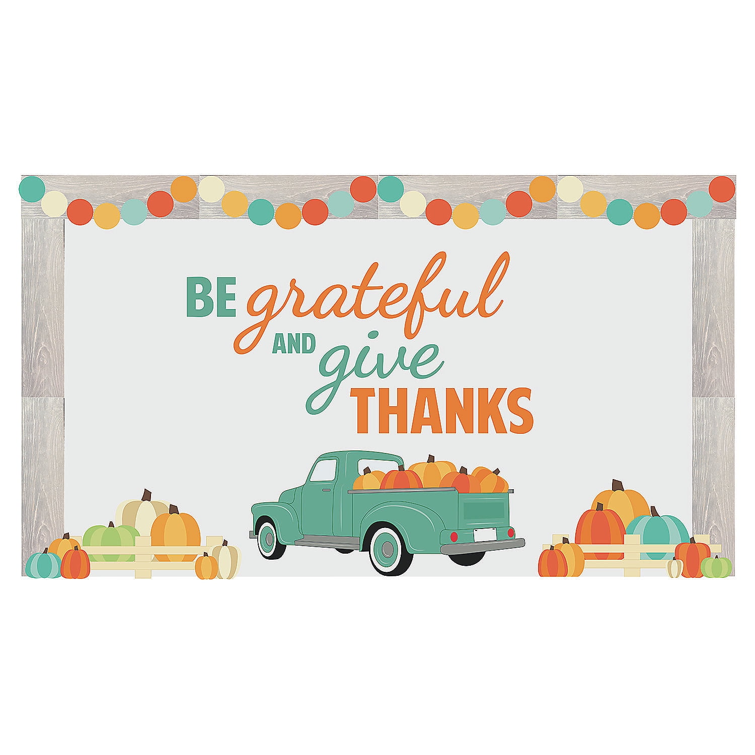 Fun Express Give Thanks Bulletin Board Decorations with 28 Blank ...