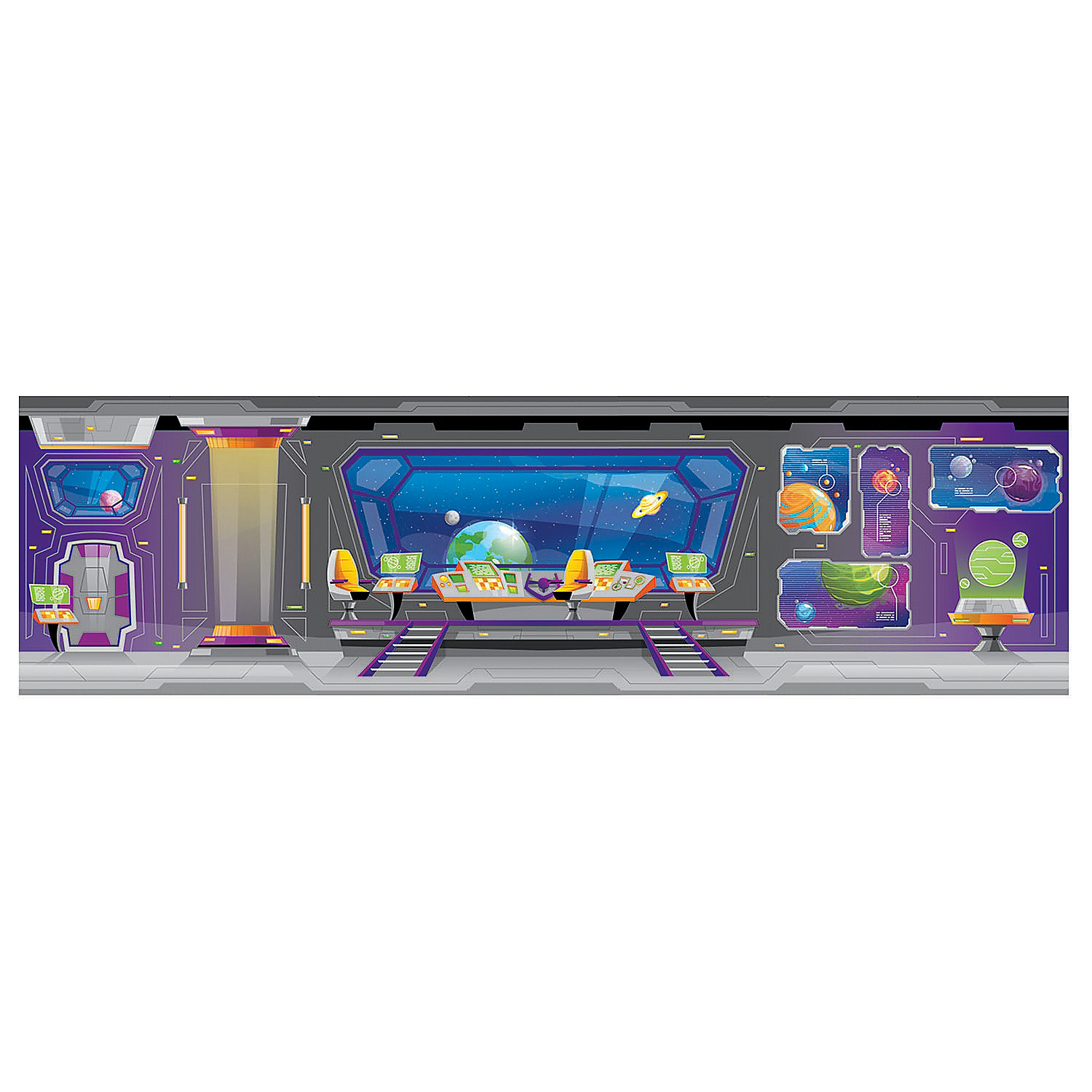 Fun Express God’s Galaxy VBS Large Spaceship Backdrop Set - Vibrant and ...