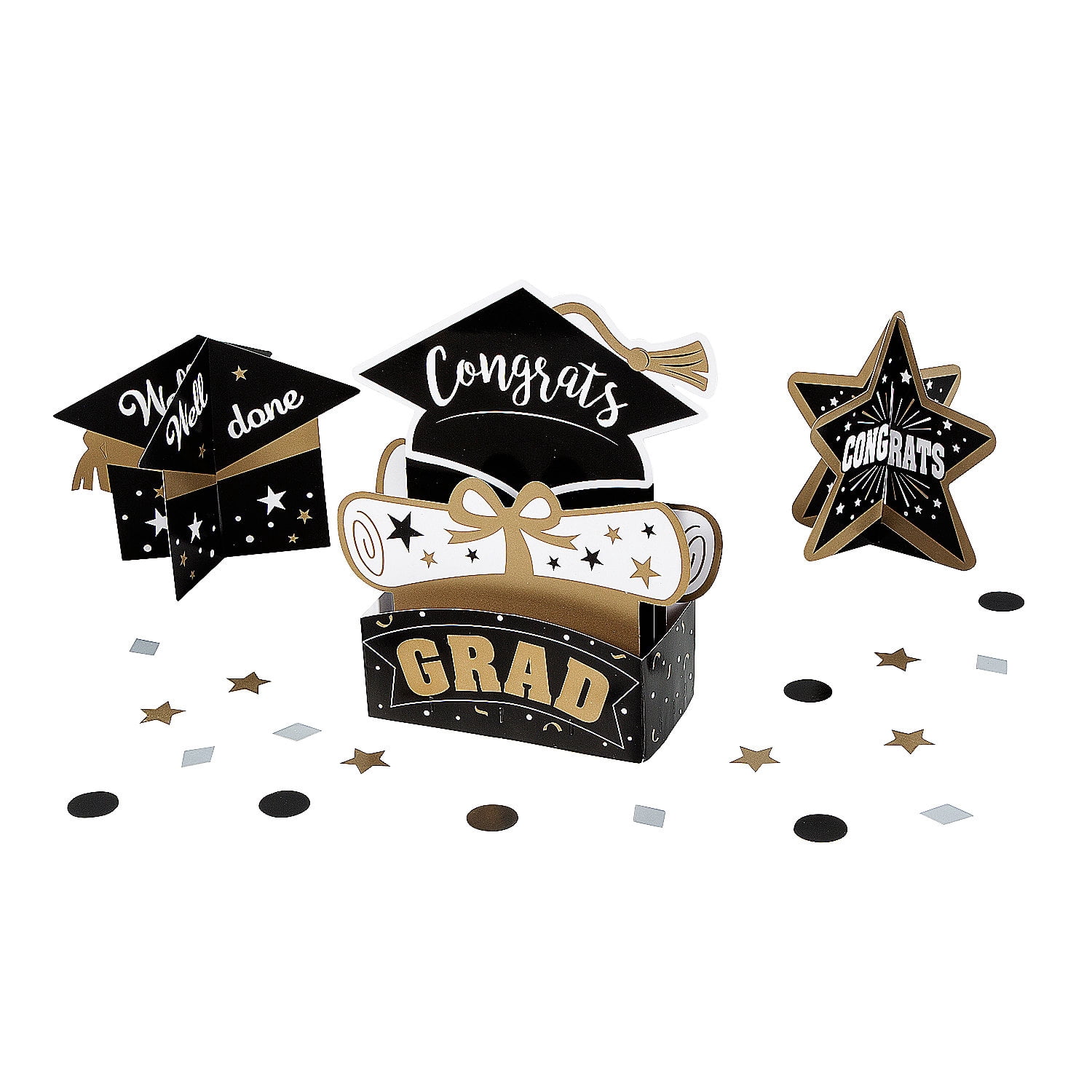 Fun Express Graduation Party Black & Gold Congrats Grad Graduation Home ...