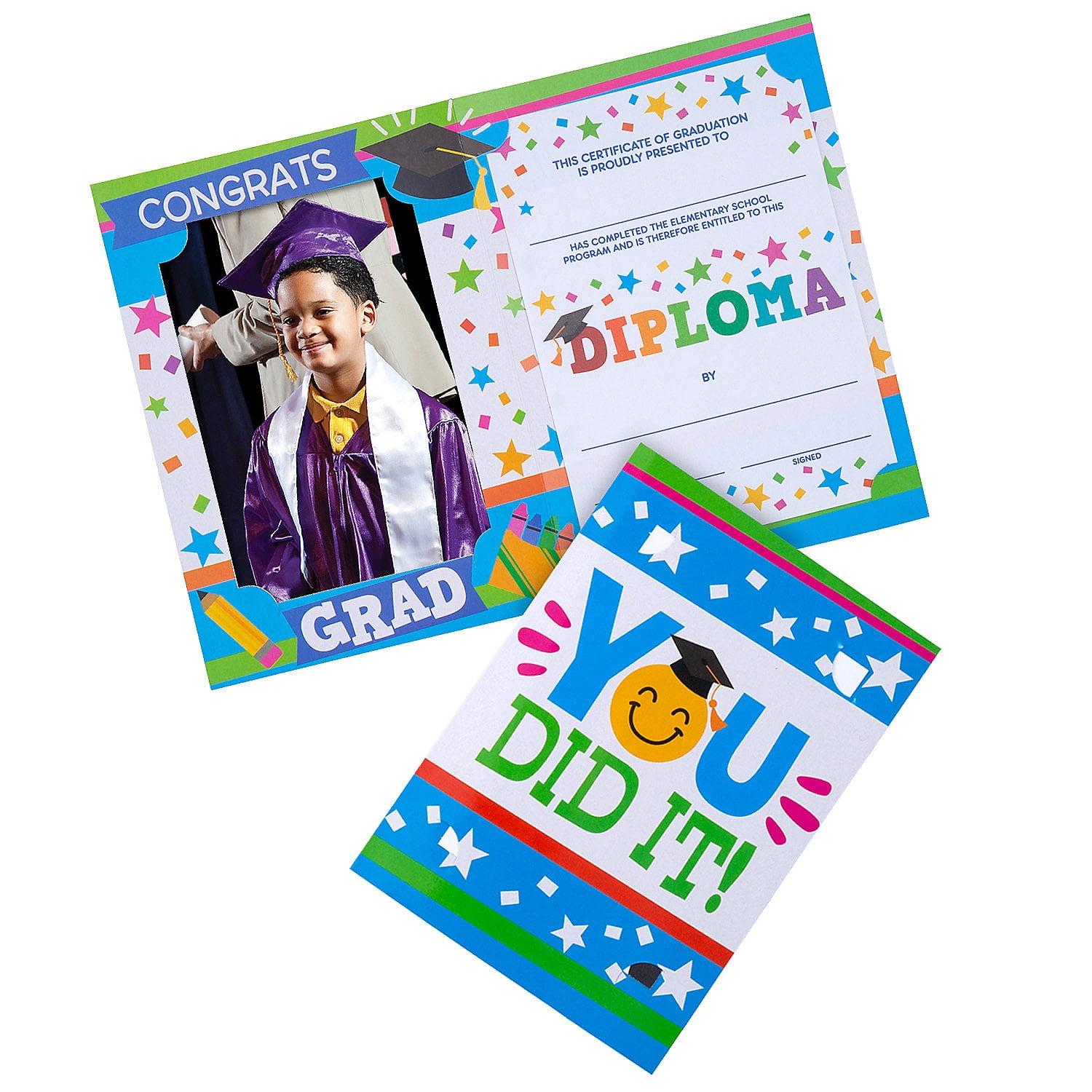 11 1/4" x 8" Graduation Photo & Diploma Holder Cardstock Booklets - 12 ...