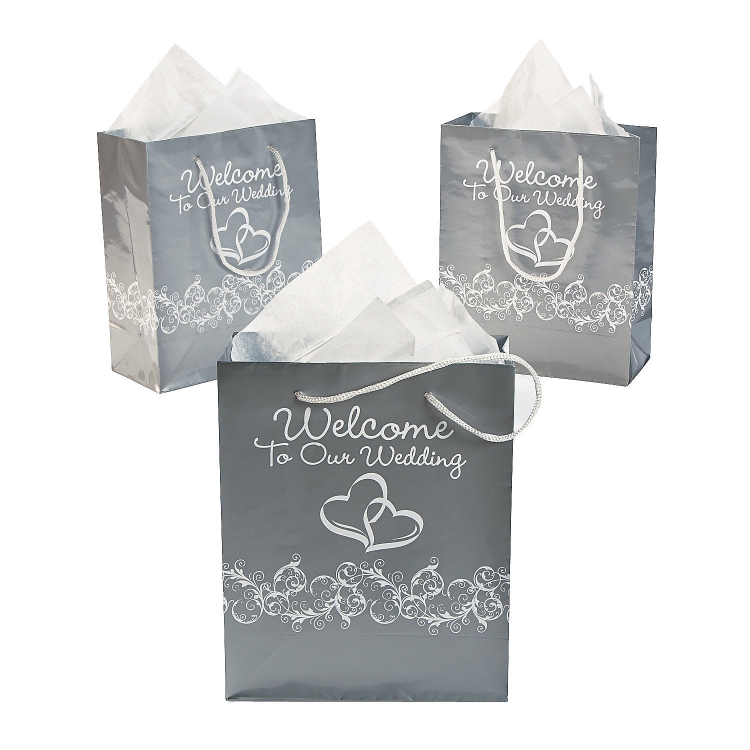 Fun Express Gray Gift Bags, 12 Count - Walmart.com