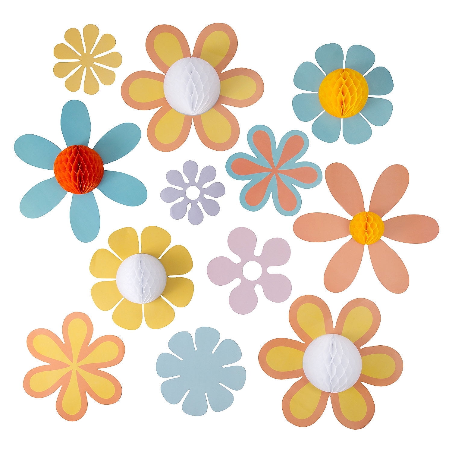 Fun Express Groovy Party Jumbo Flower Cutouts - Vibrant Retro Décor for ...