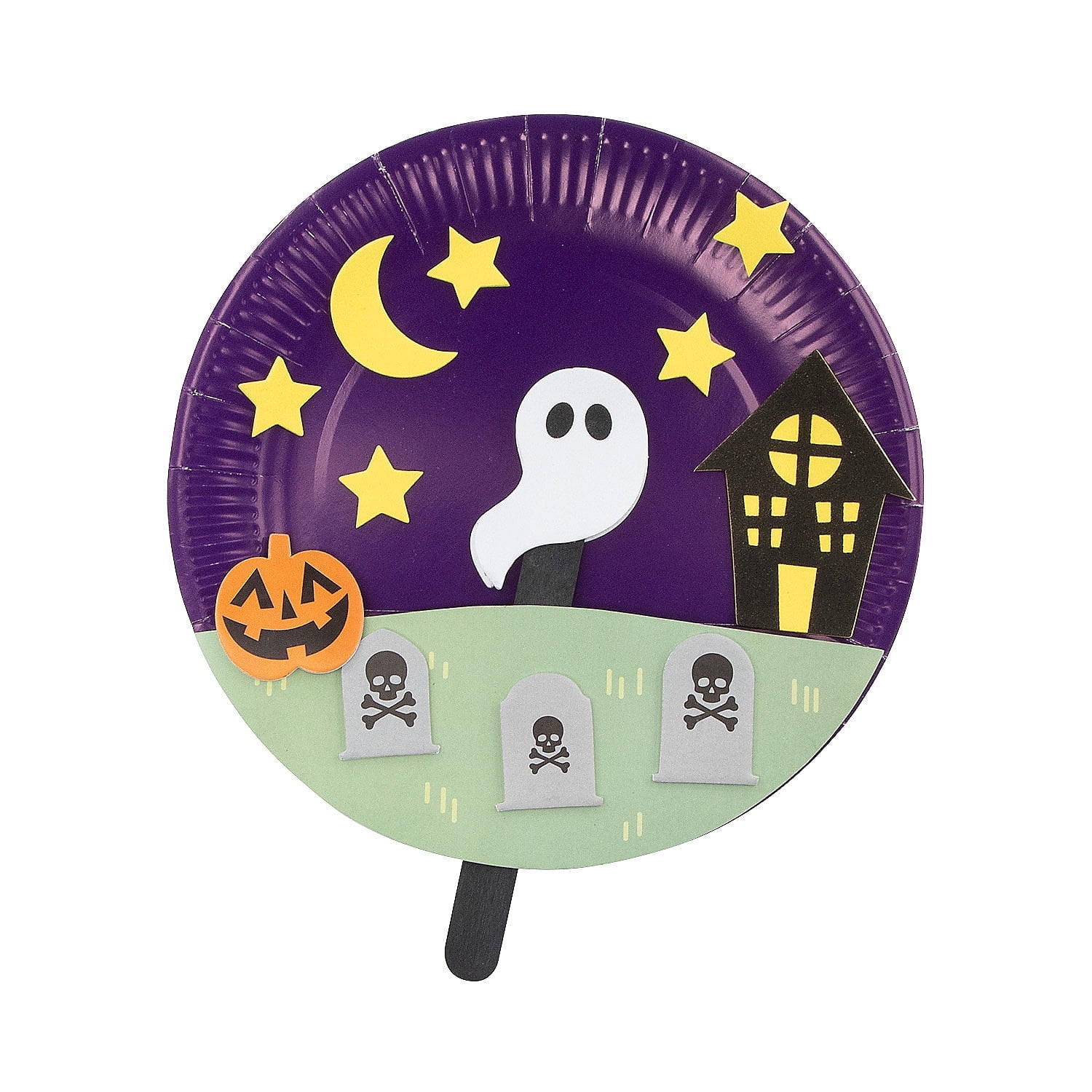 Fun Express Halloween Ghost Scene Paper Plate Craft Kit - Makes 12 ...