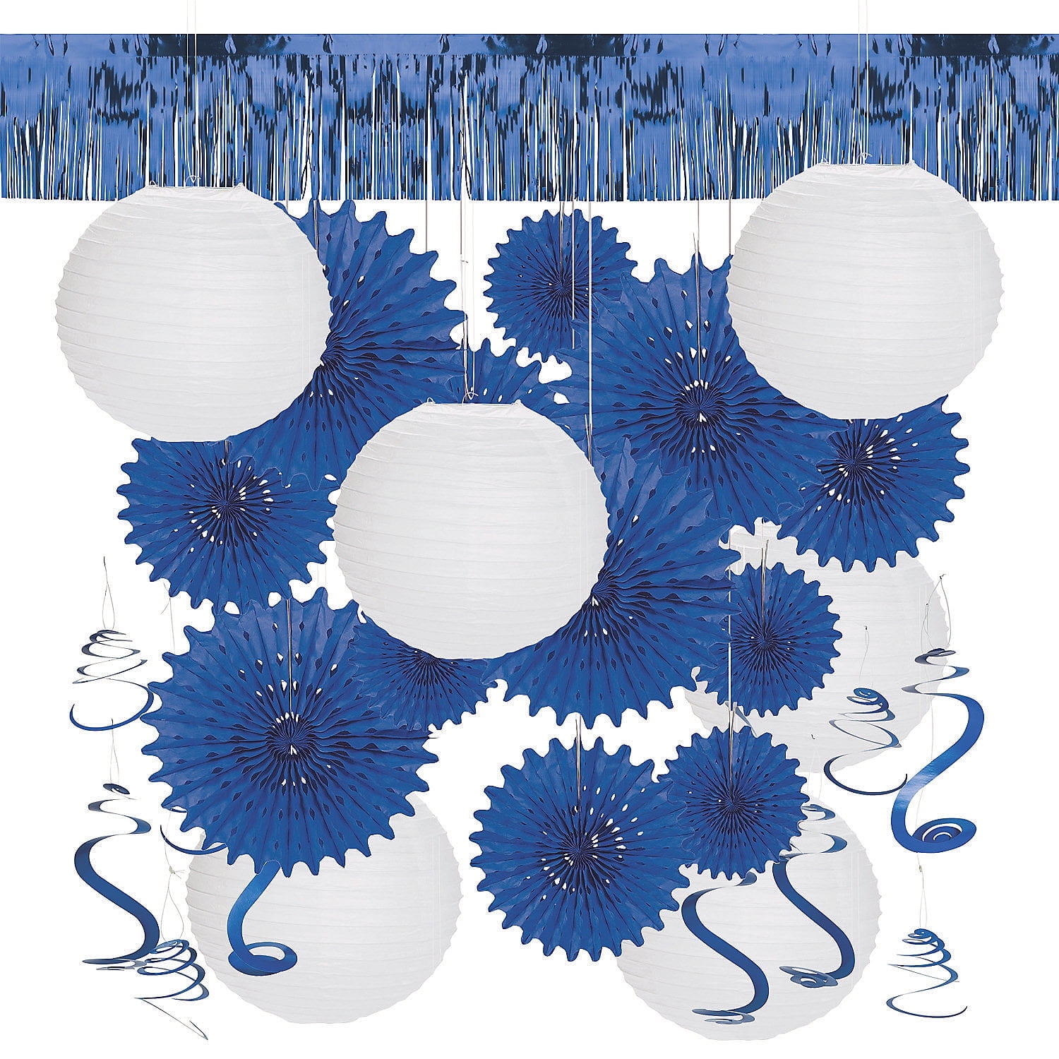 Fun Express Hanging Decorating Kit Blue & White - 31 Pc - Walmart.com