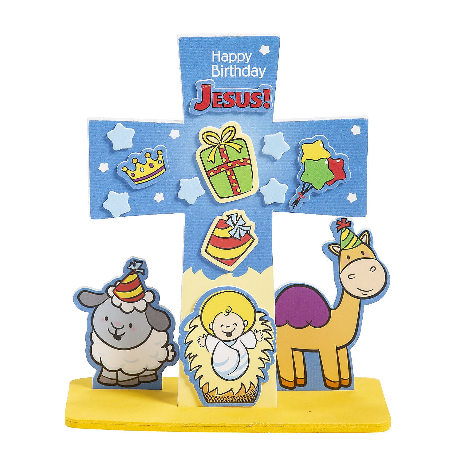 Fun Express Happy Birthday Jesus Stand-Up Cross Craft Kit - Makes 12 ...