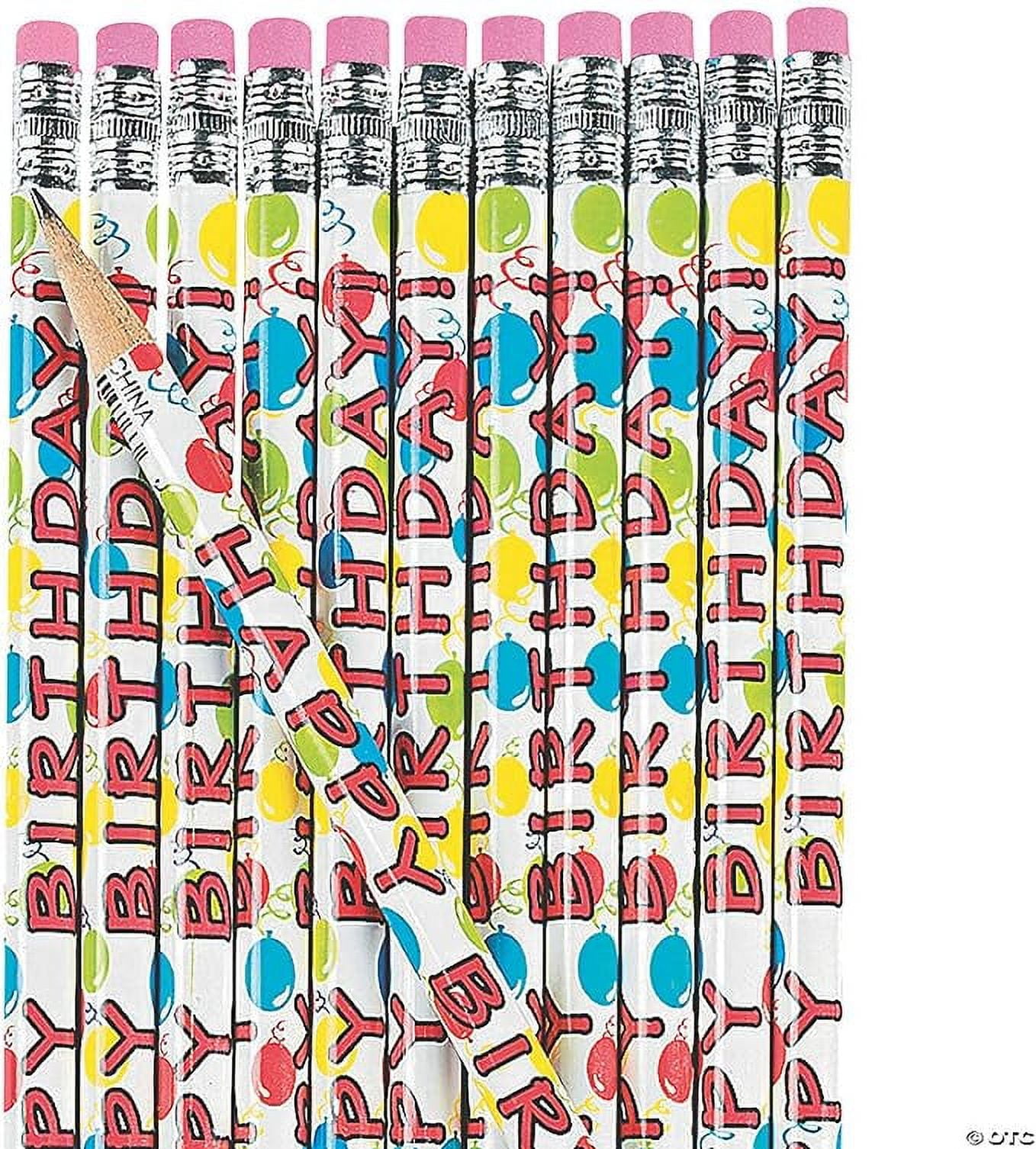 Fun Express Happy Birthday Pencils - Set of 24 - Birthday Party ...