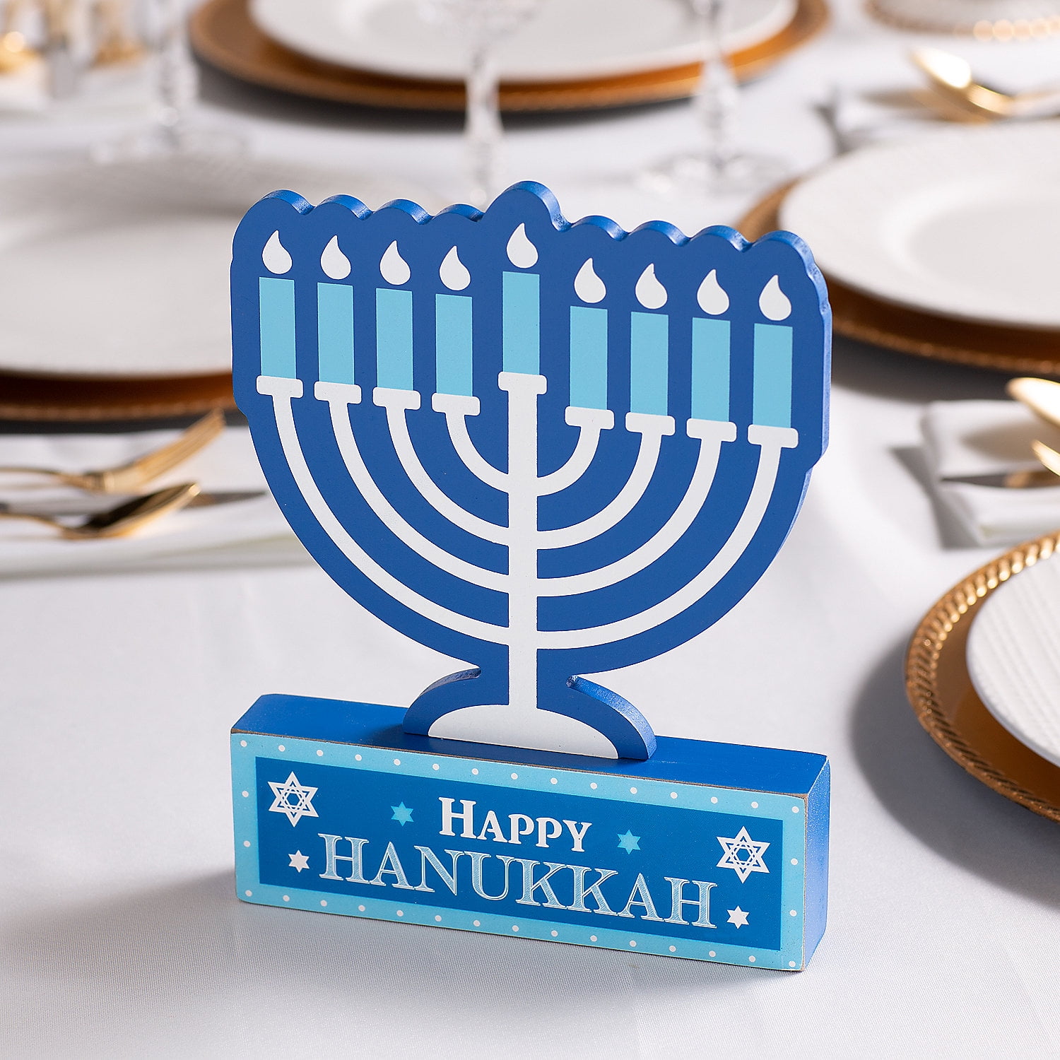 Fun Express Happy Hanukkah Menorah Tabletop Sign - Walmart.com