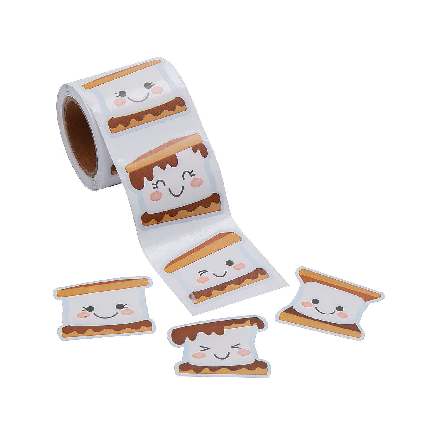 Fun Express Happy S’more Sticker Roll - Fun & Colorful Stickers for ...