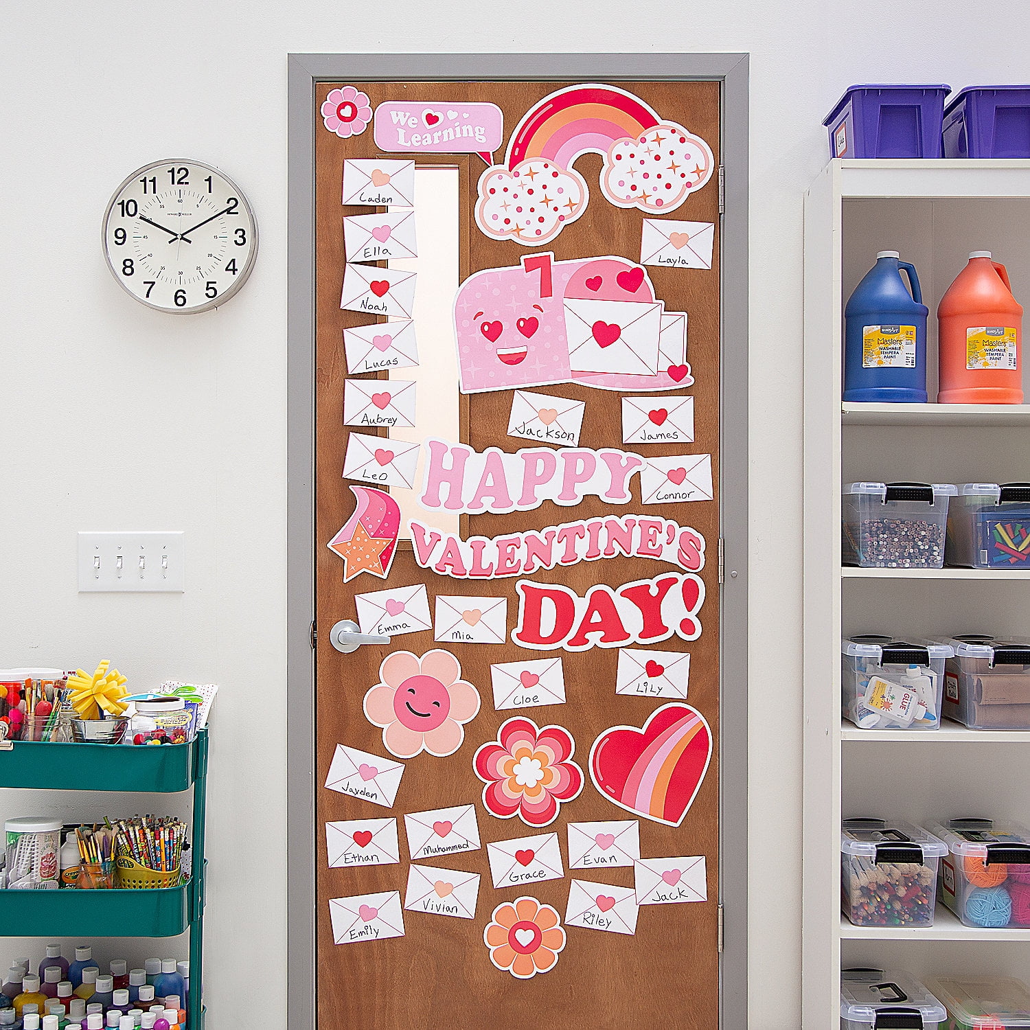 Fun Express Happy Valentine’s Day Door Decorating Kit - 44 Pieces ...