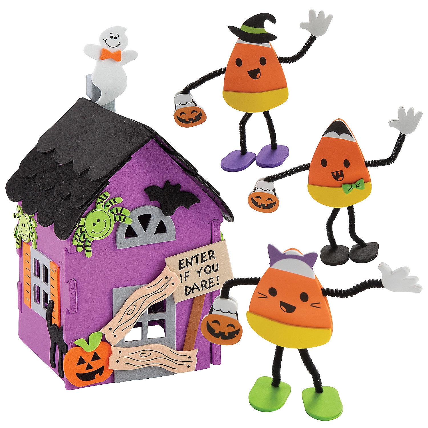 Fun Express Haunted House & Foam Characters Craft Kit Assortment ...