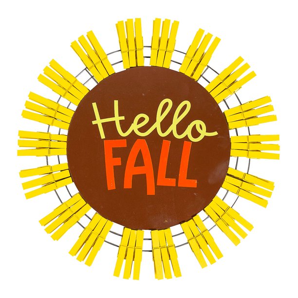 Fun Express Hello Fall Sunflower Clothespin Wreath Craft Kit - Makes 1 ...