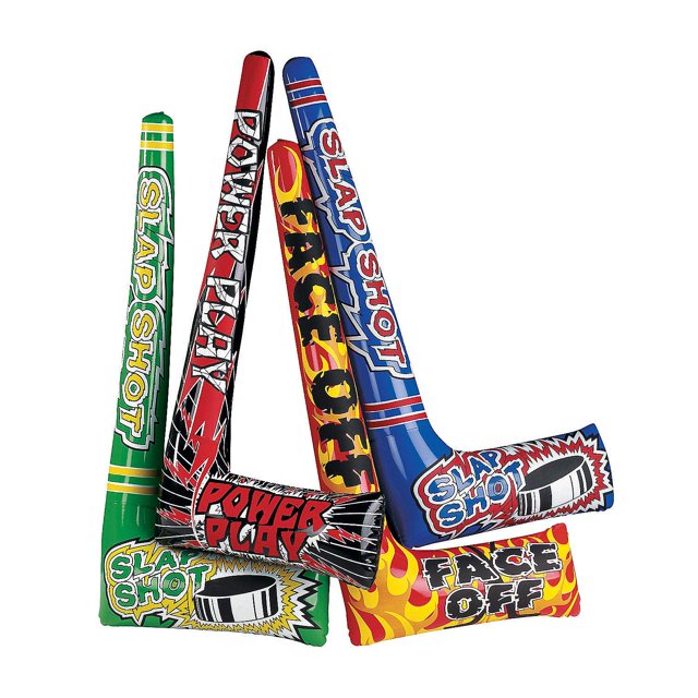 Fun Express Inflatable Hockey Sticks - Set of 12 Blow up Sticks ...