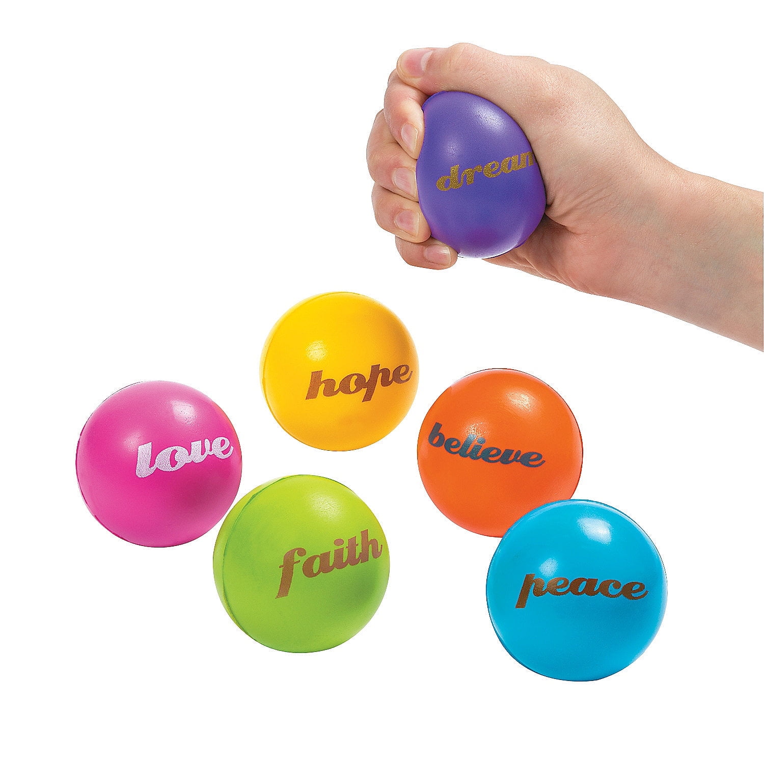 Fun Express Inspirational Stress Balls - Motivational Squeeze Toys for ...