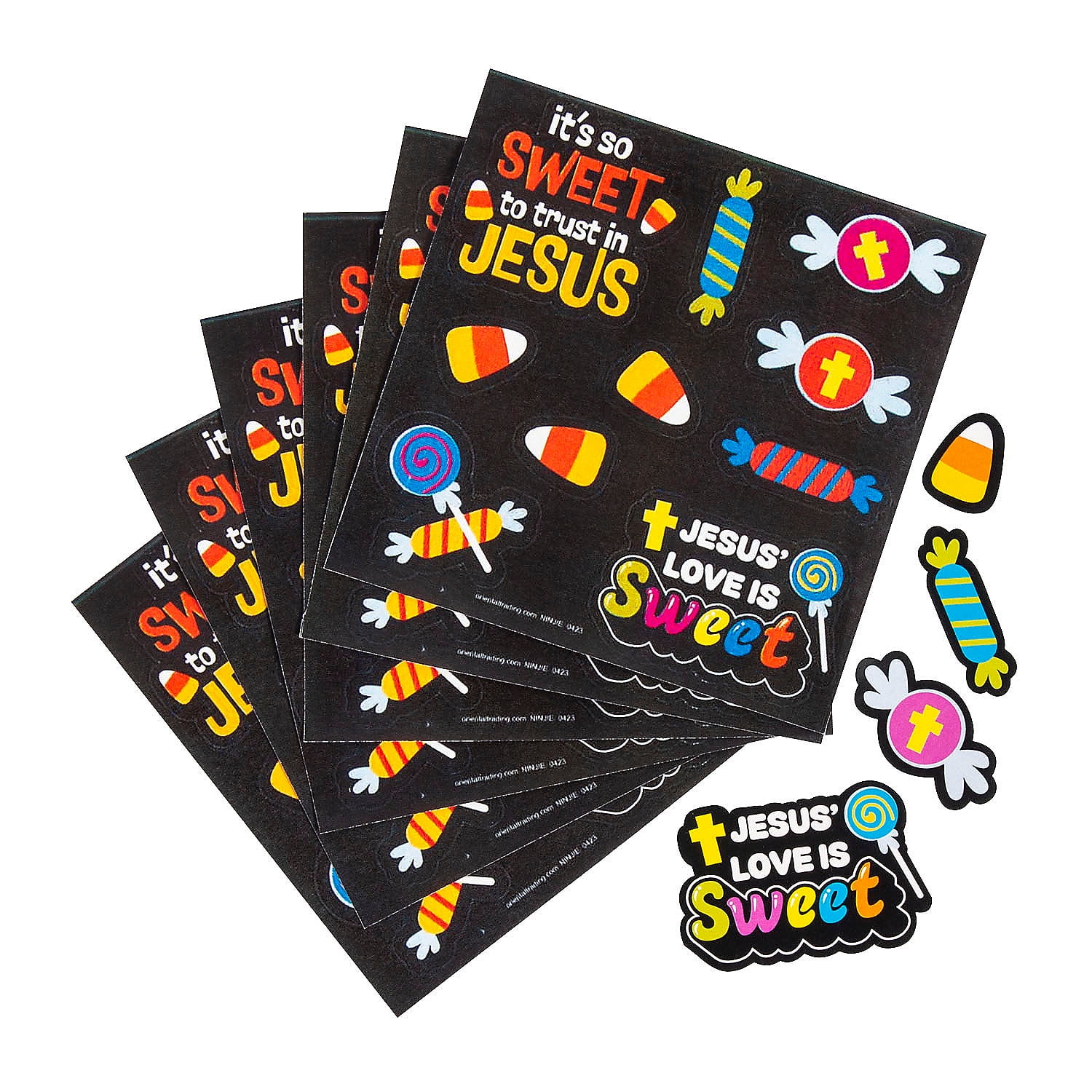 Fun Express Jesus’ Love is Sweet Treat Pack Sticker Sheets Bulk 50 Pc ...