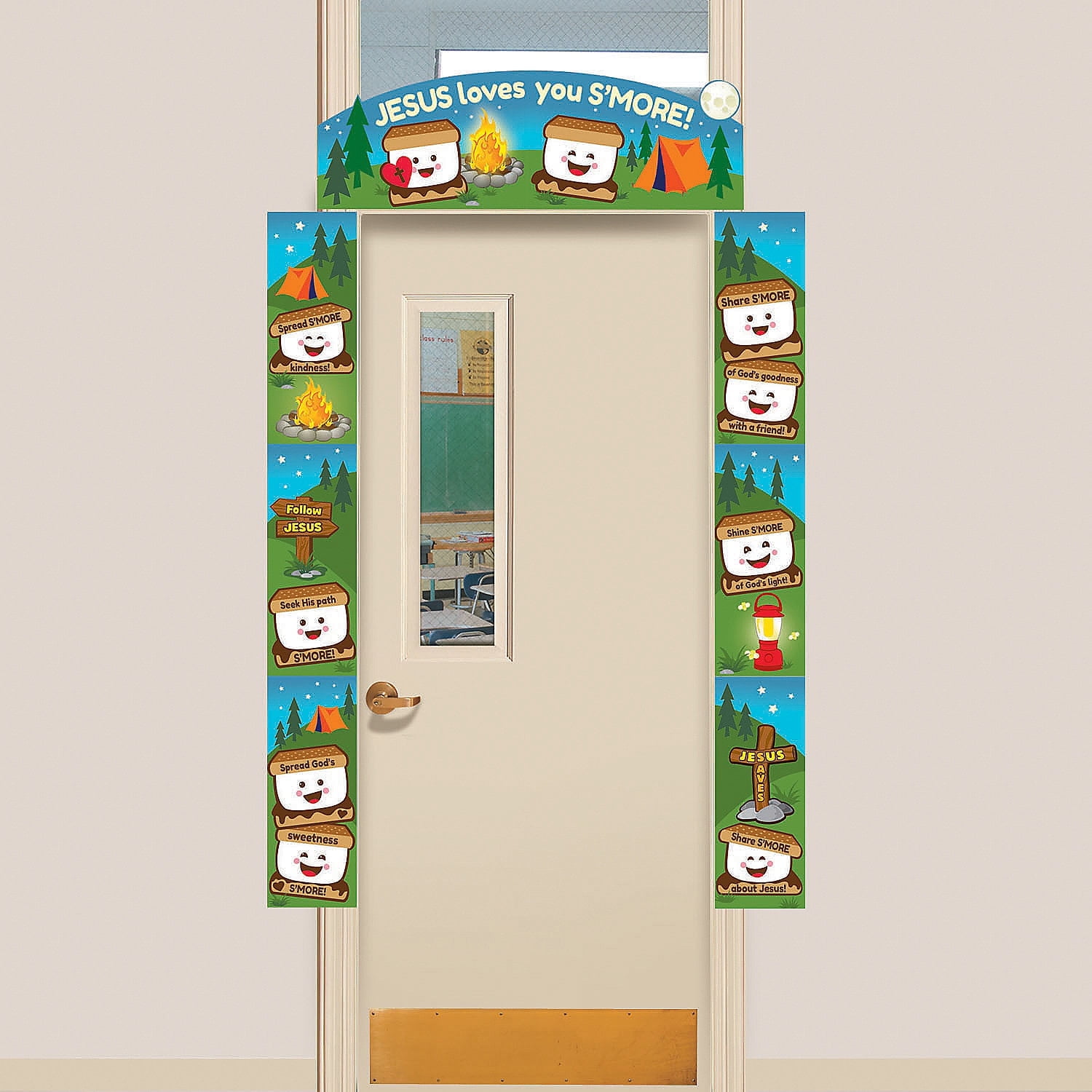 Fun Express Jesus Loves You Smore Door Border - Vibrant Christian Party ...