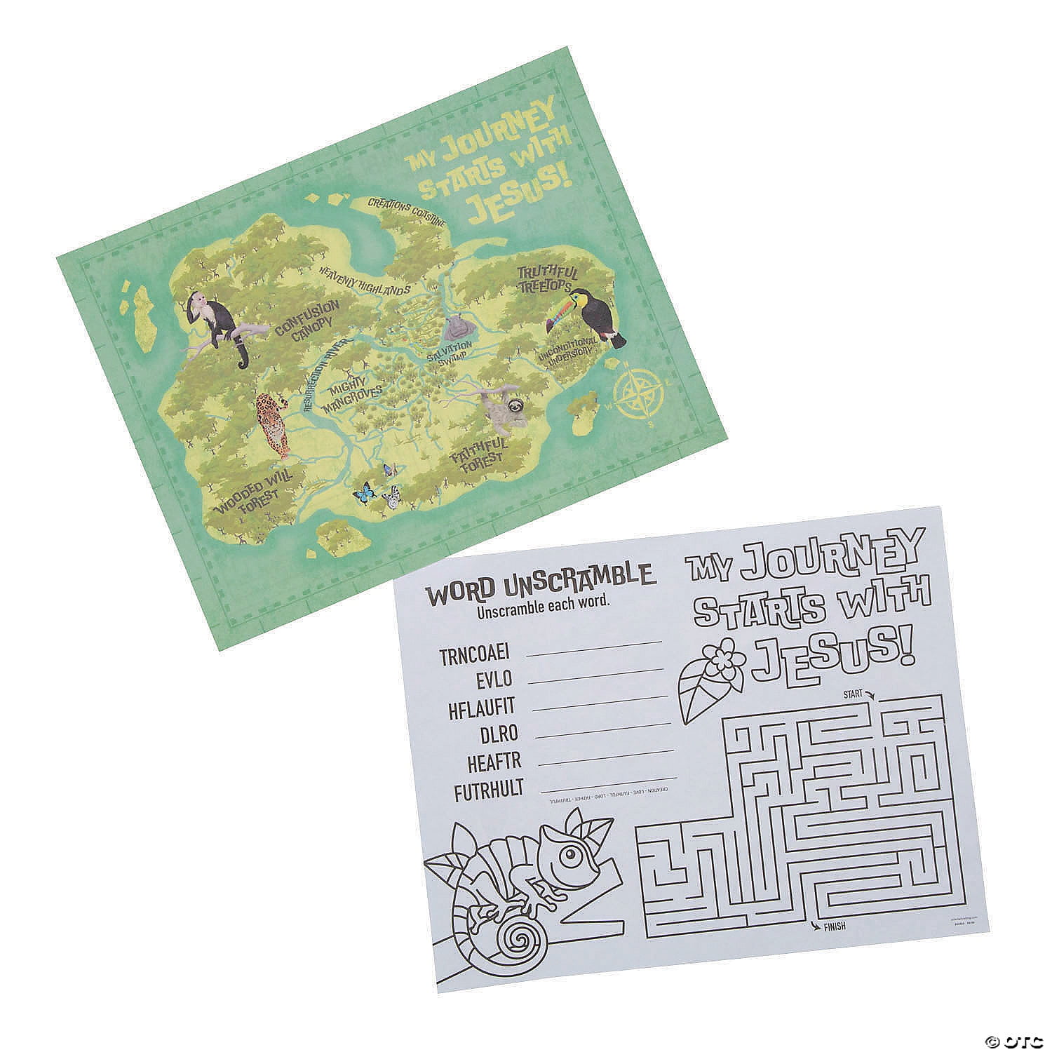 Fun Express Jungle VBS Activity Maps - 24 Piece, Vacation Bible School ...
