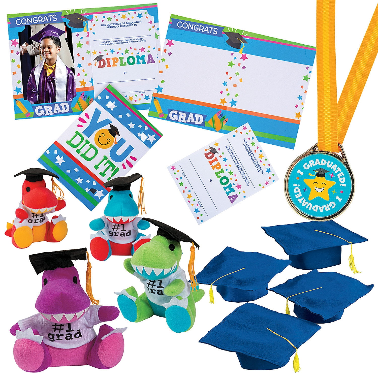 Fun Express Kids’ Blue Elementary School Graduation Mortarboard Hats ...