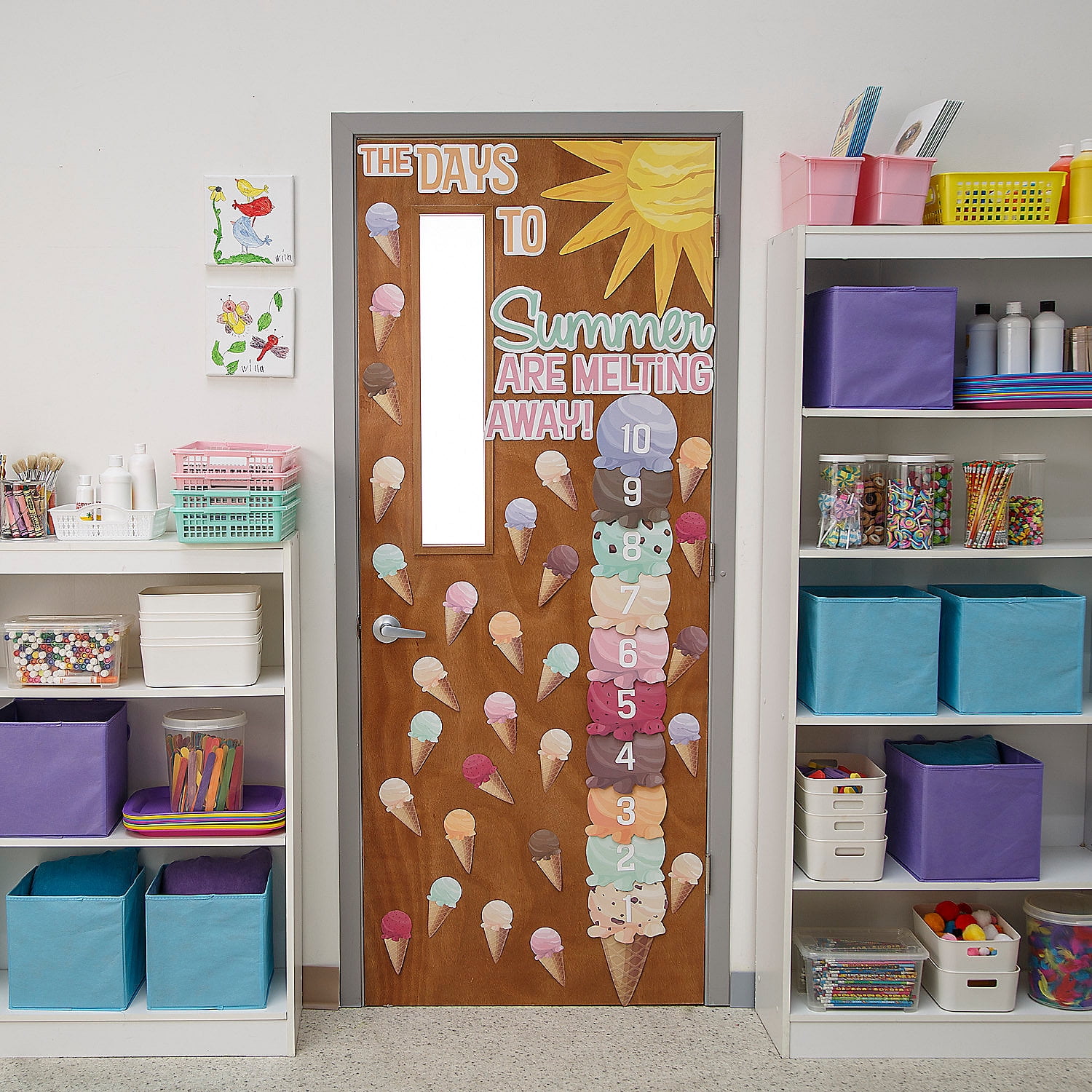 Fun Express Last Day of School Ice Cream Classroom Door Decorating Kit ...