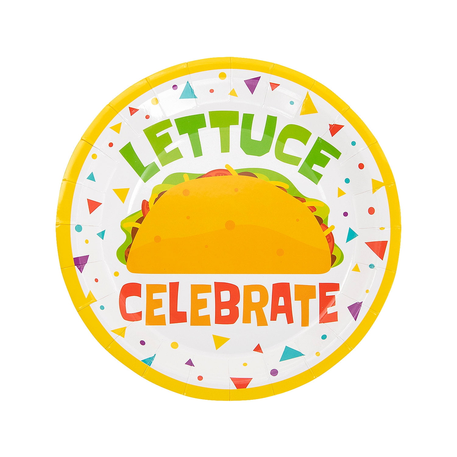 Fun Express Lettuce Celebrate Taco Party Dinner Paper Plates - 8 Ct ...