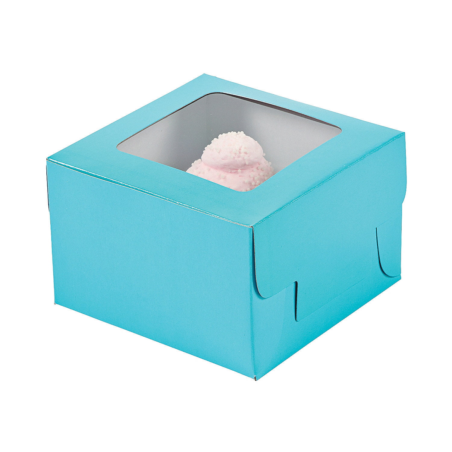 Fun Express Light Blue Cupcake Boxes, 12 count - Each with Clear Window ...