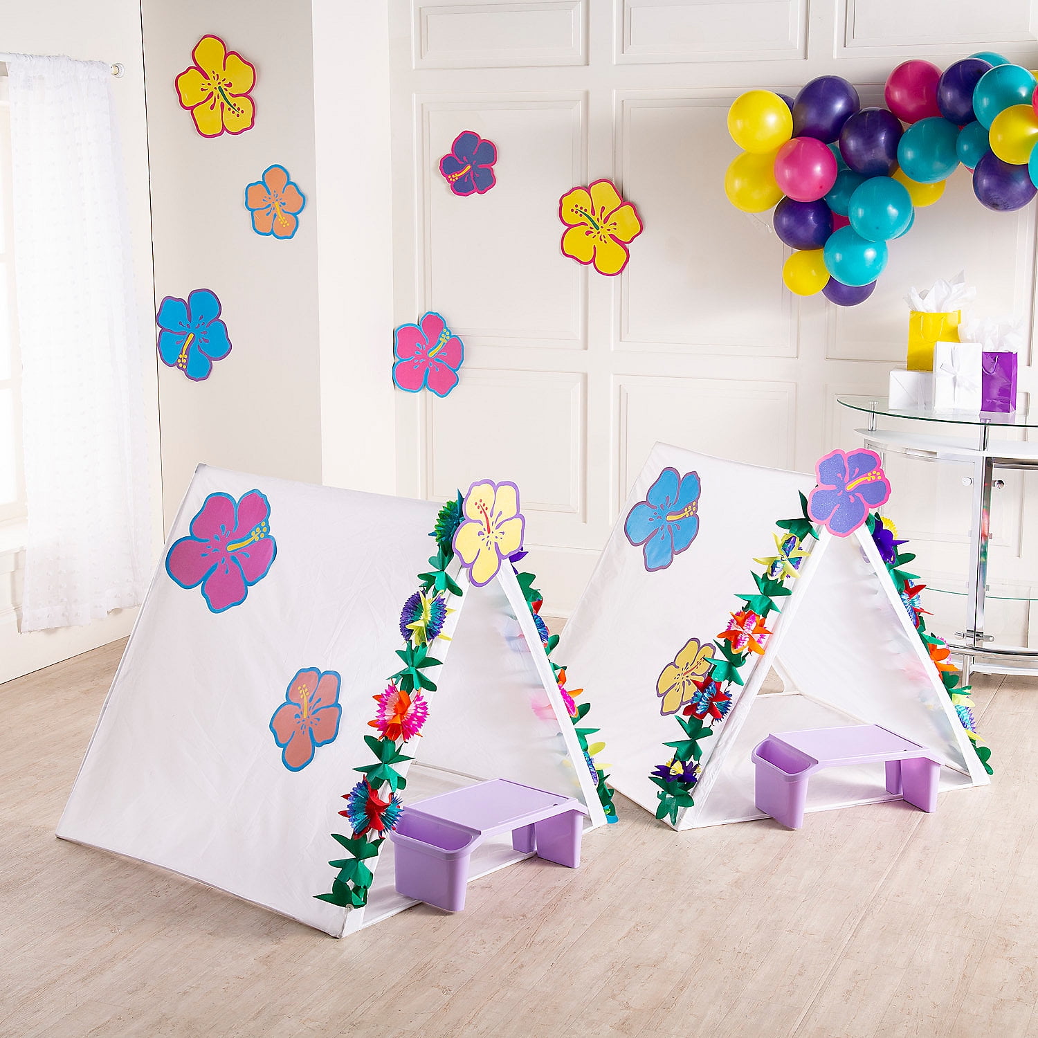 Fun Express Magical Flower Slumber Party Kit for 4 - Walmart.com