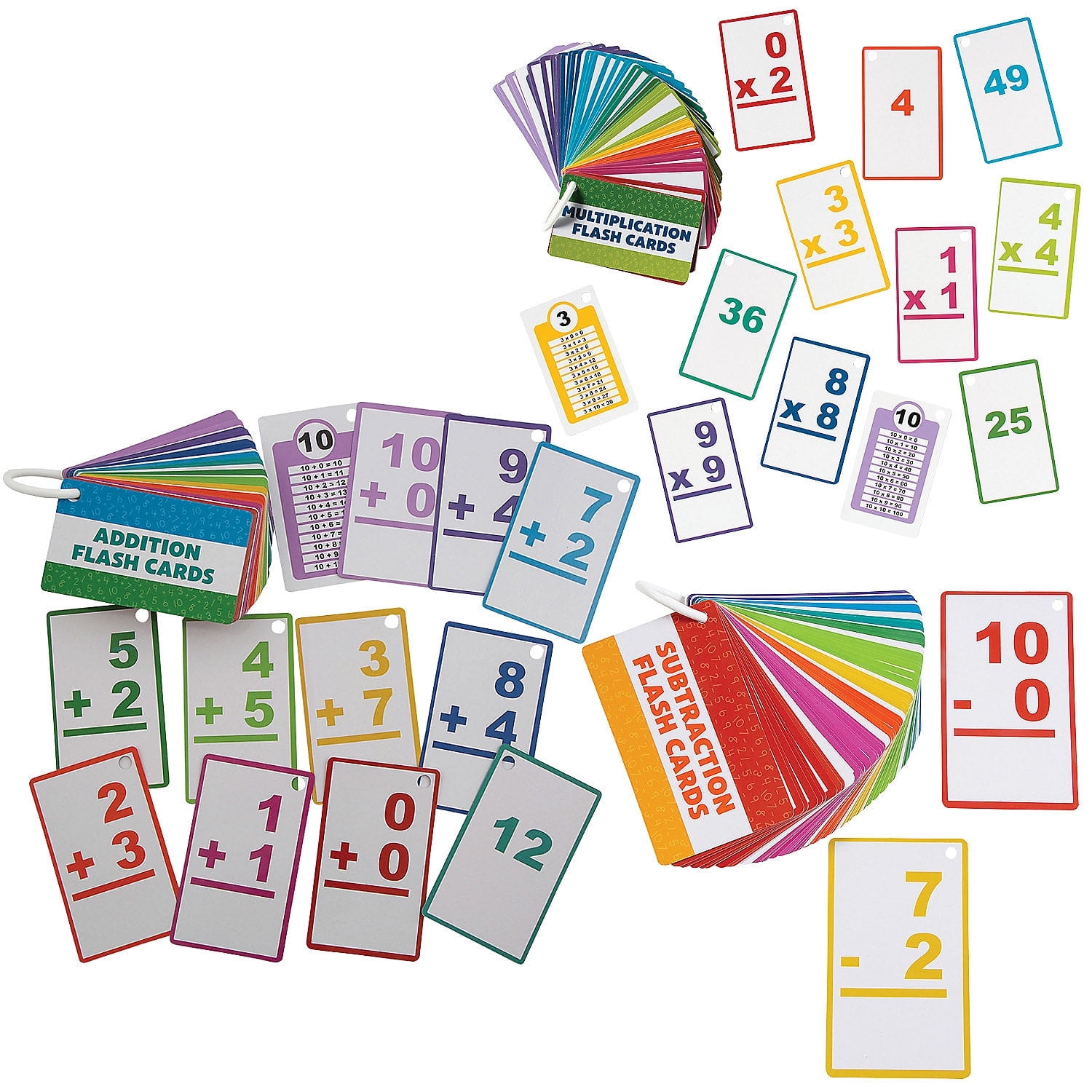 Fun Express Math Flash Card Sets on a Ring for 6 - Walmart.com