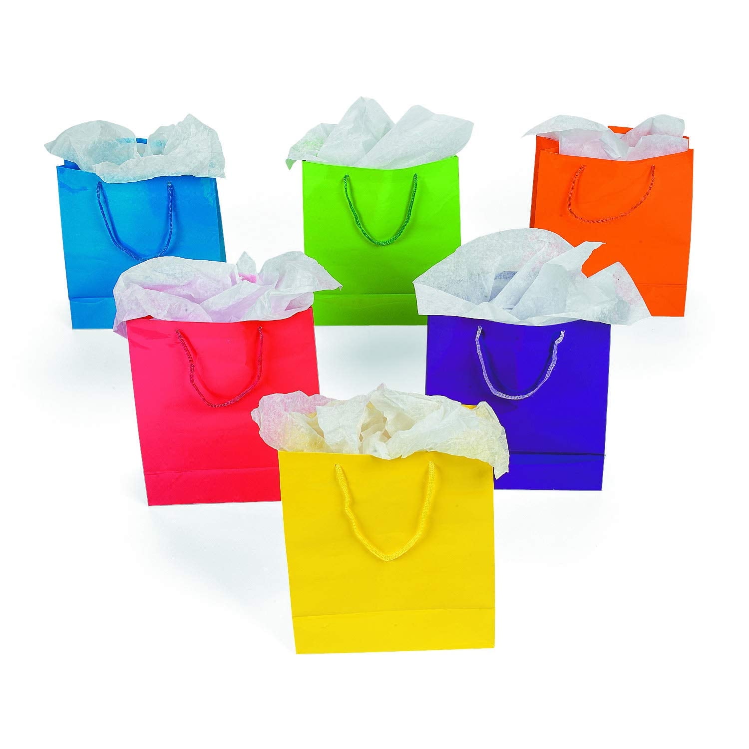 Fun Express Medium Neon Gift Bags, 1-Dozen, 9-Inch Tall - Walmart.com