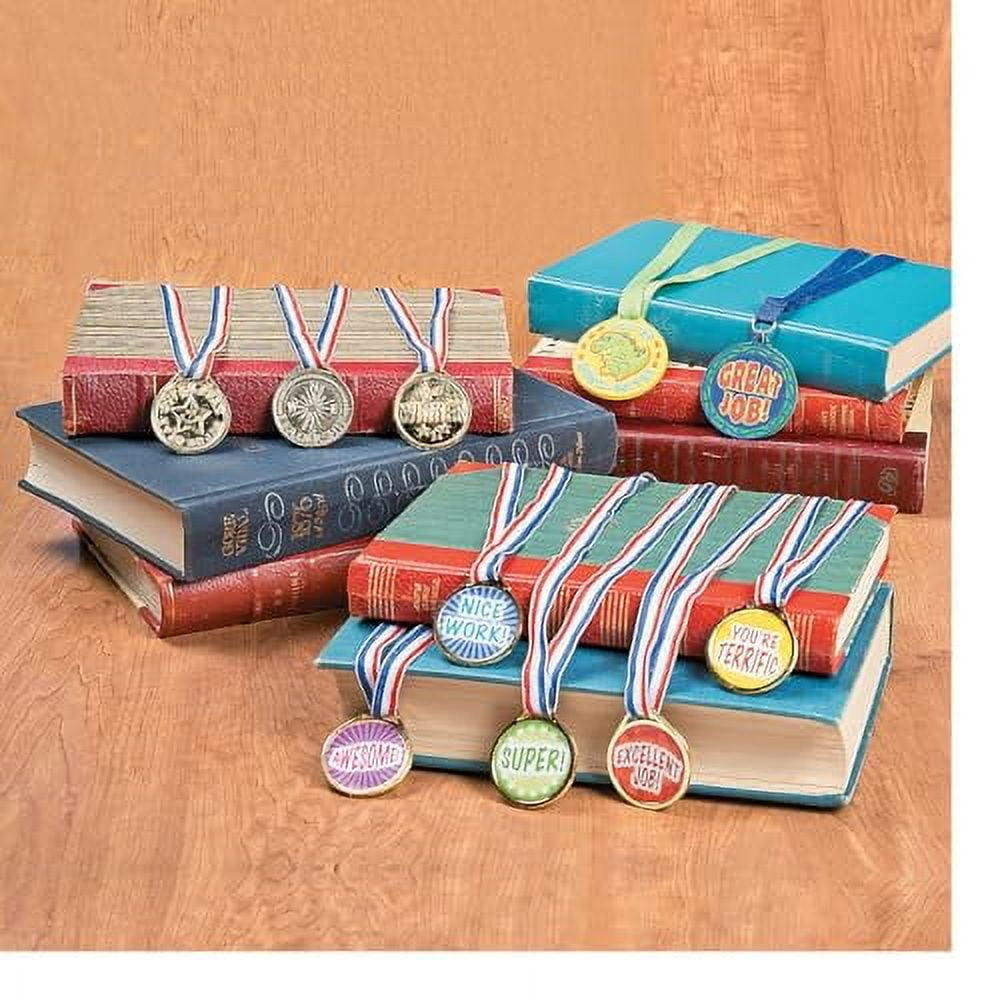 Fun Express Mega Assorted Award Medals - 50 Pieces - 1 1/2" Medals with ...