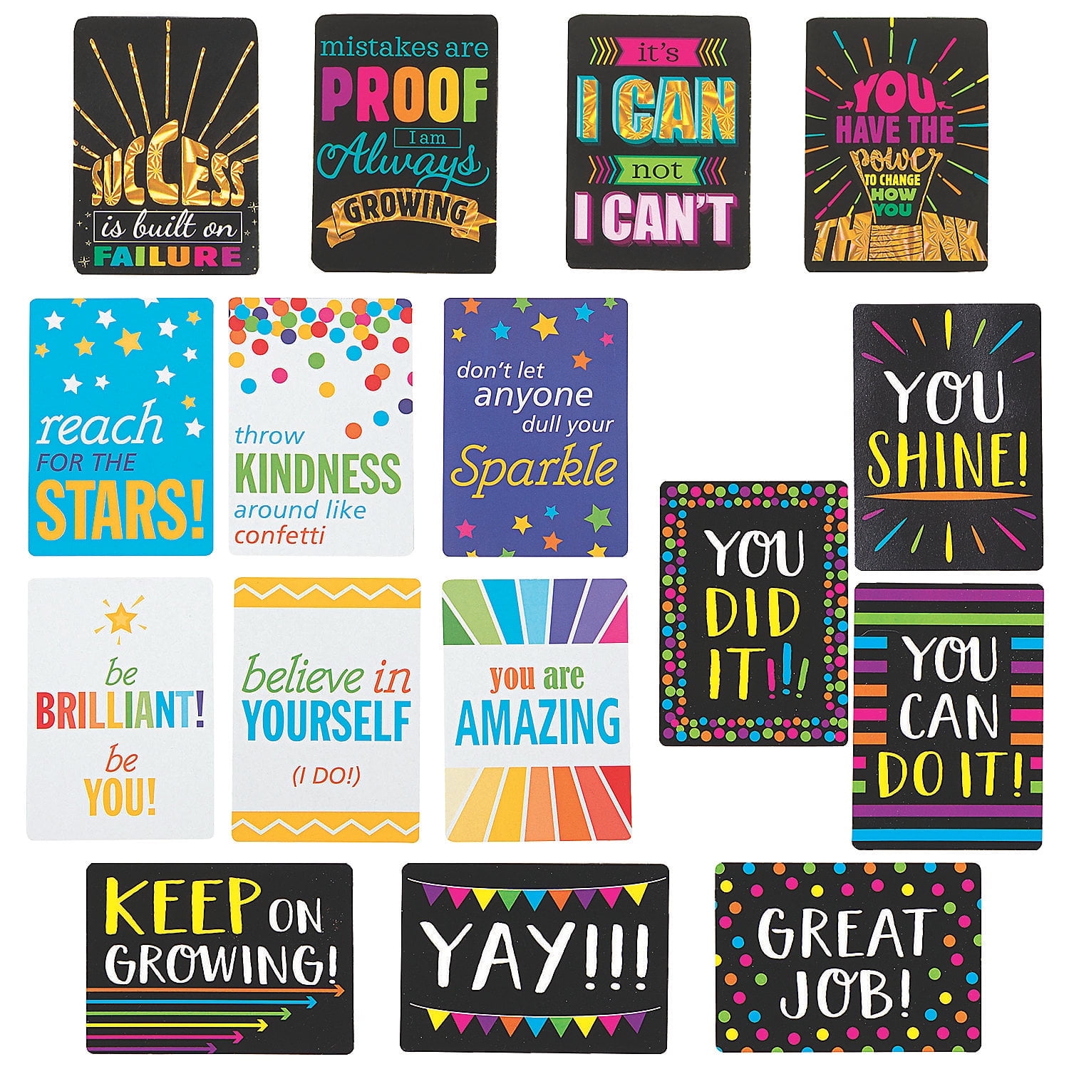 Fun Express Mini Encouragement Card Assortment Kit Bulk 144 Pc ...