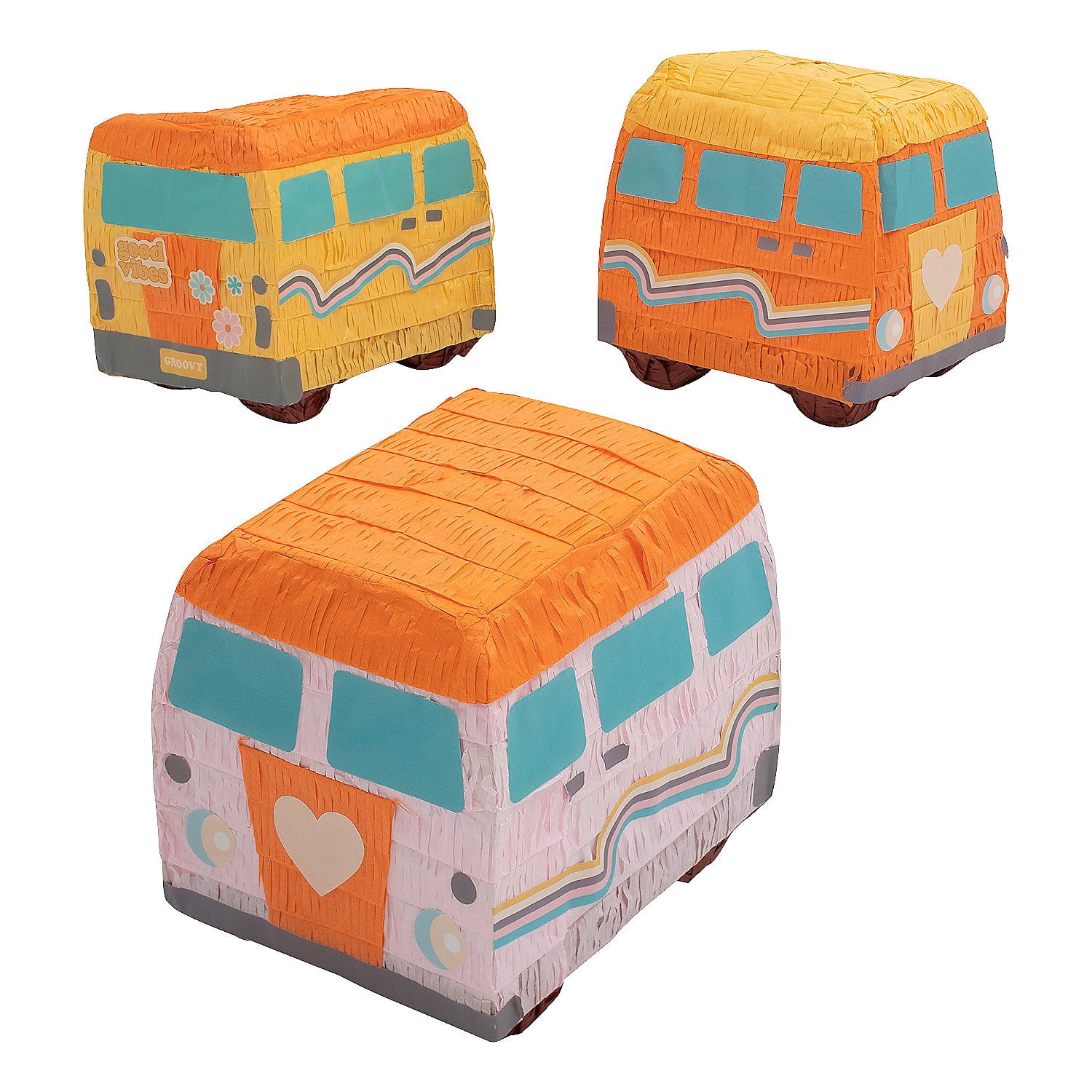 Fun Express Mini Groovy Van Piñatas - 3 Pc. - Walmart.com