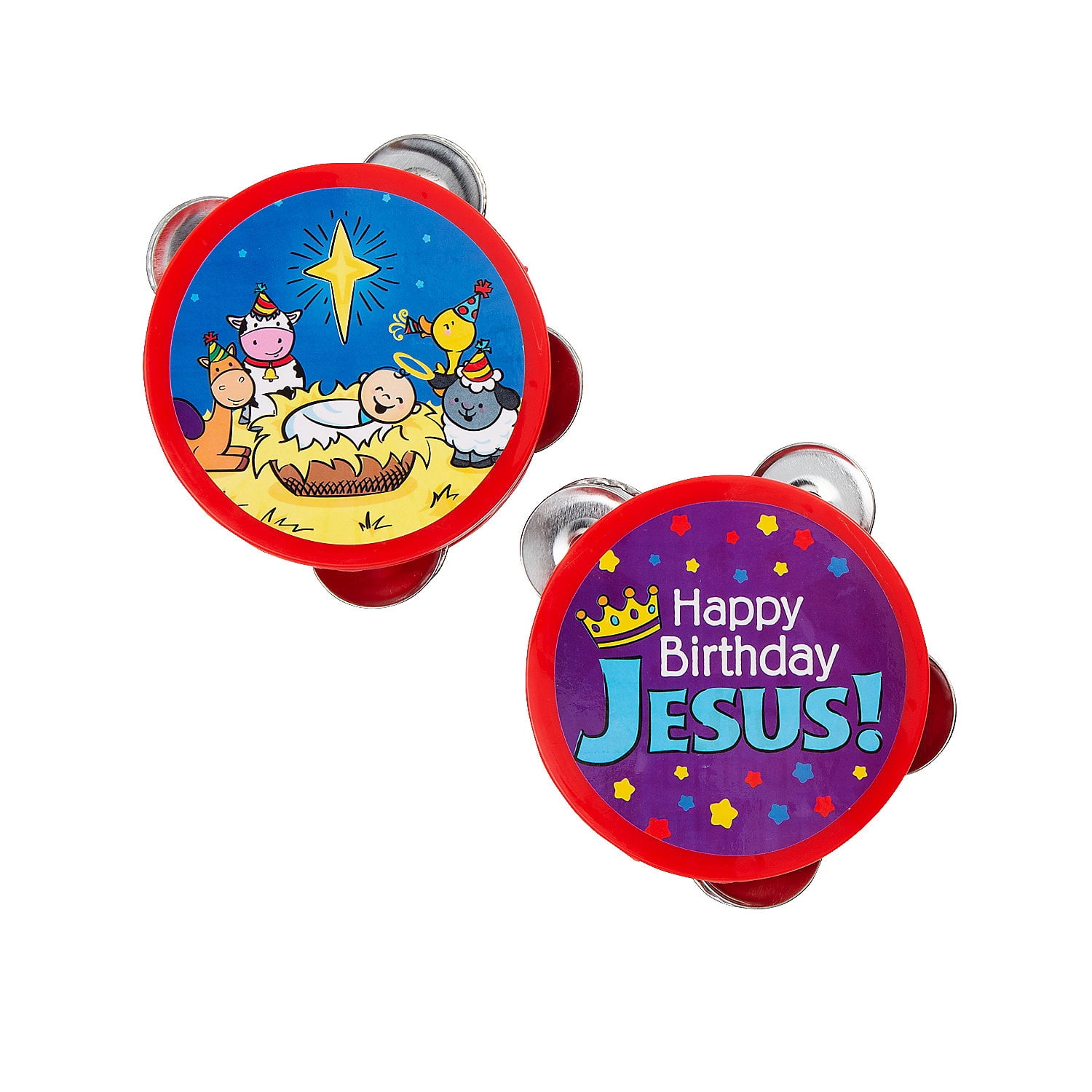 Fun Express Mini Happy Birthday Jesus Tambourines - 12 Pieces - Walmart.com