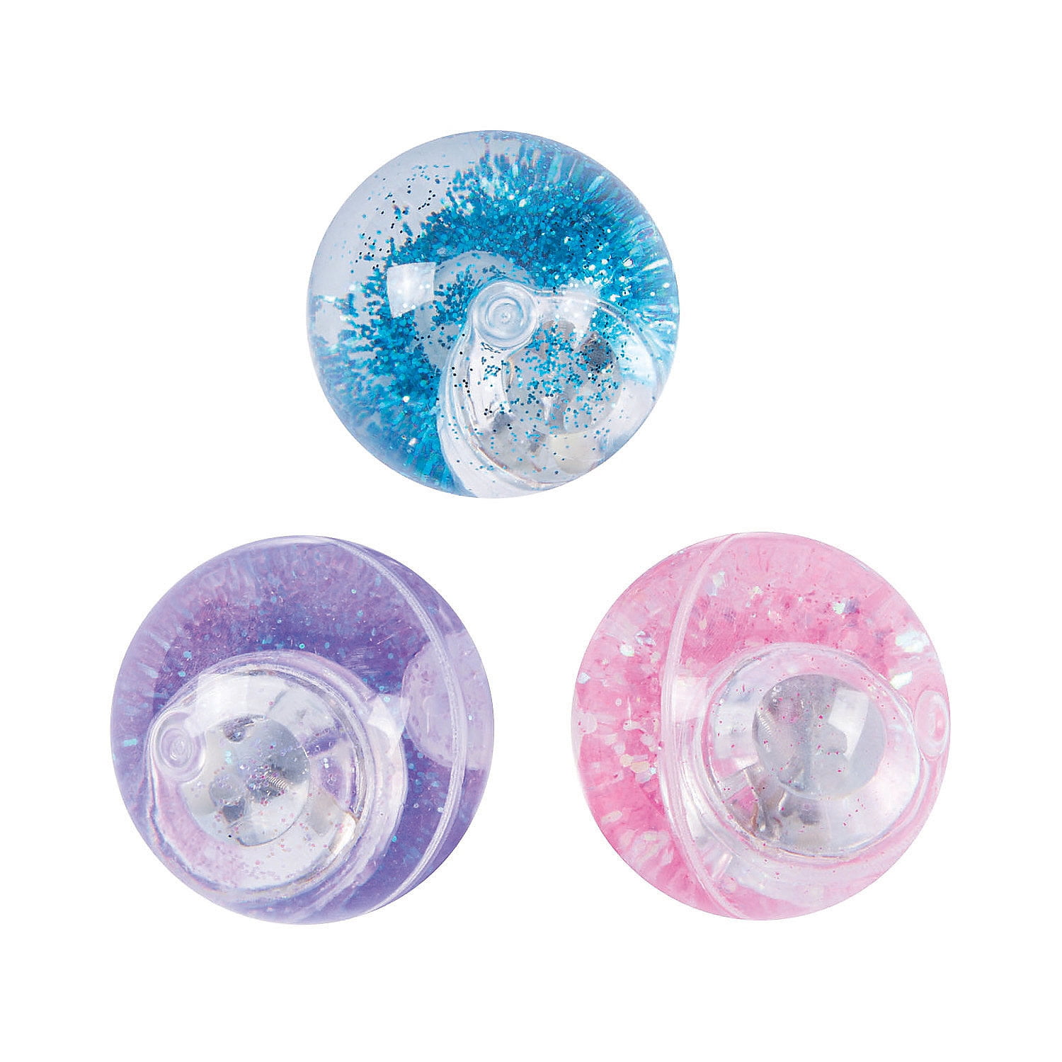 Fun Express Mini Light-Up Glitter Bouncy Balls - 12 Pc. - Less Than ...
