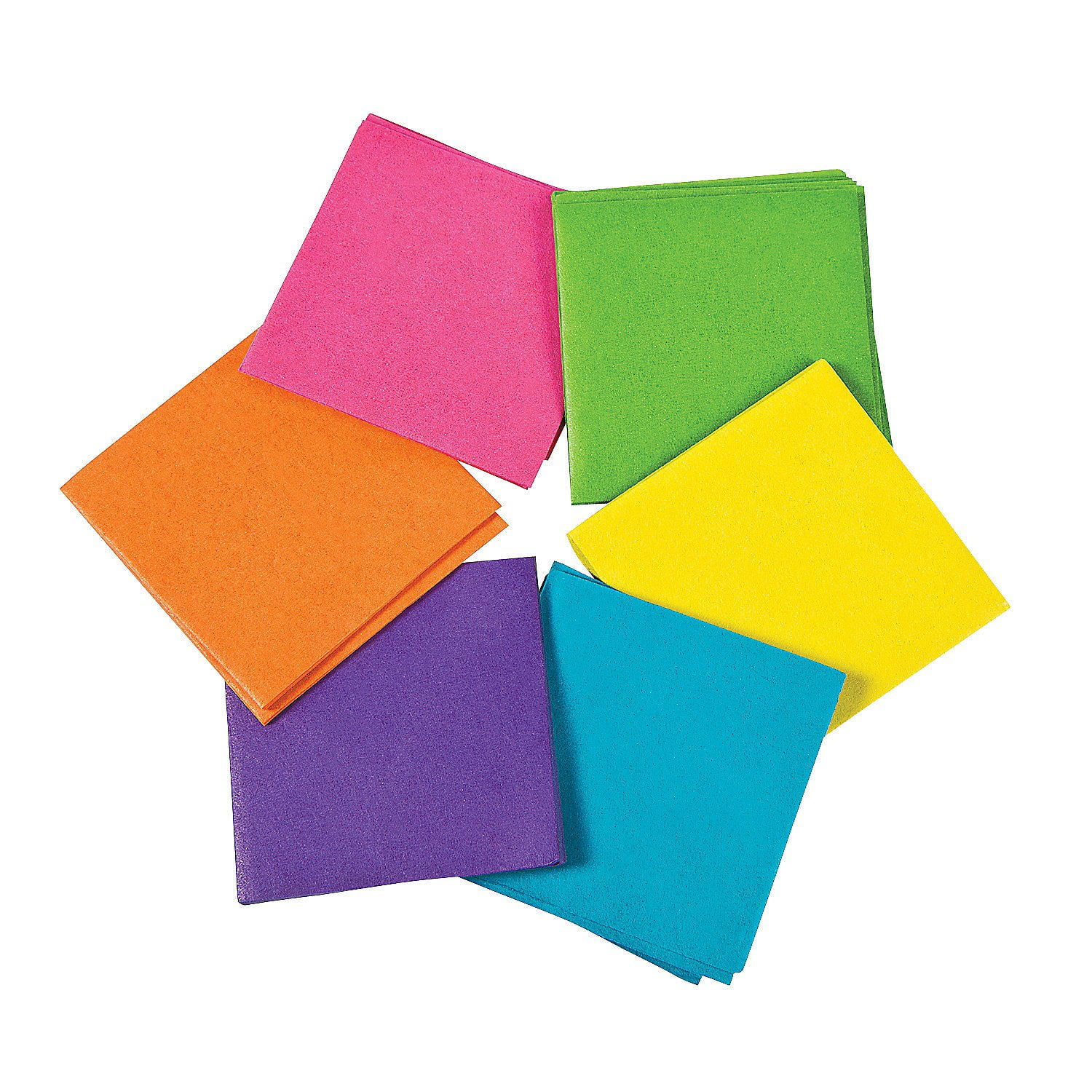 Fun Express Mini Neon Tissue Paper Squares, Assorted Neon Colors, Arts ...