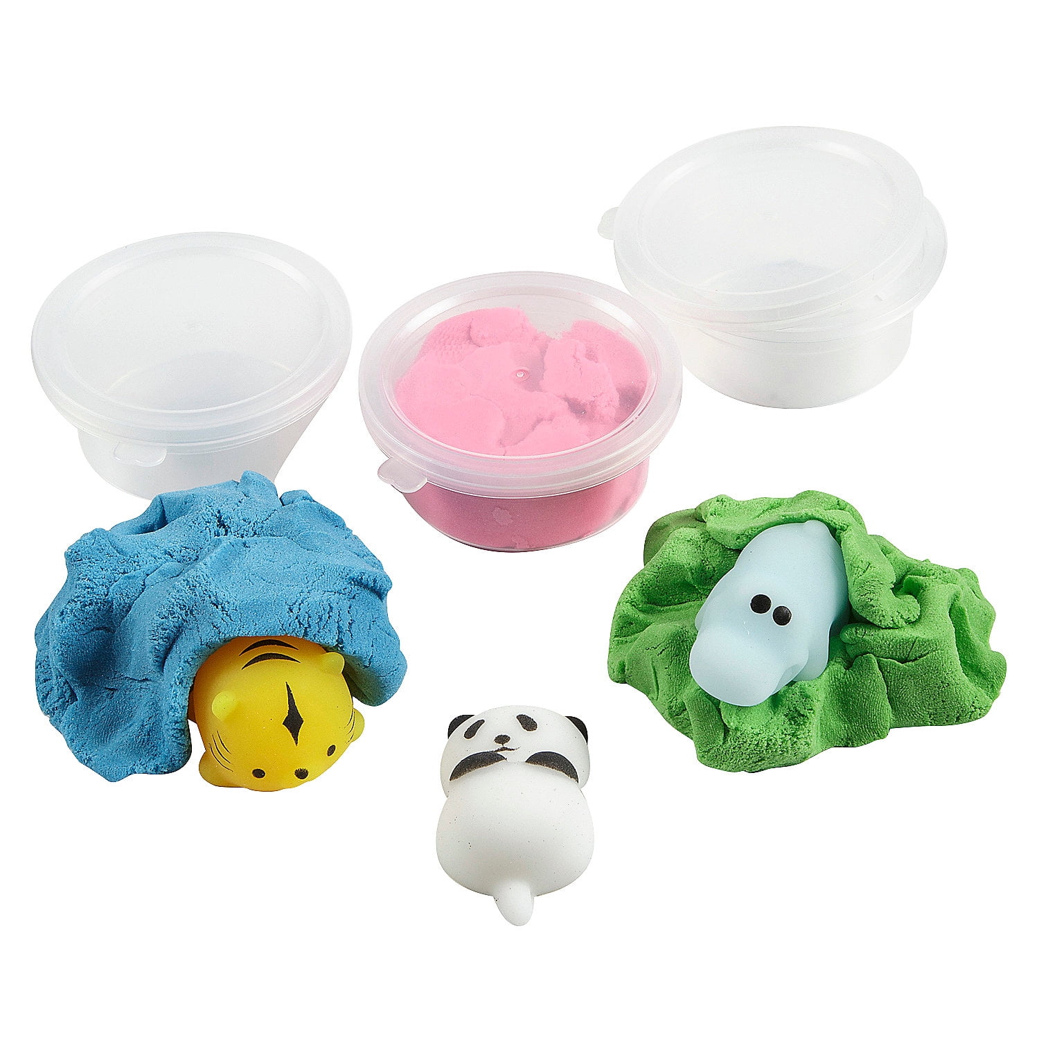Fun Express Mochi Squishies & Sticky Sand Handout Kit - 24 Pieces ...