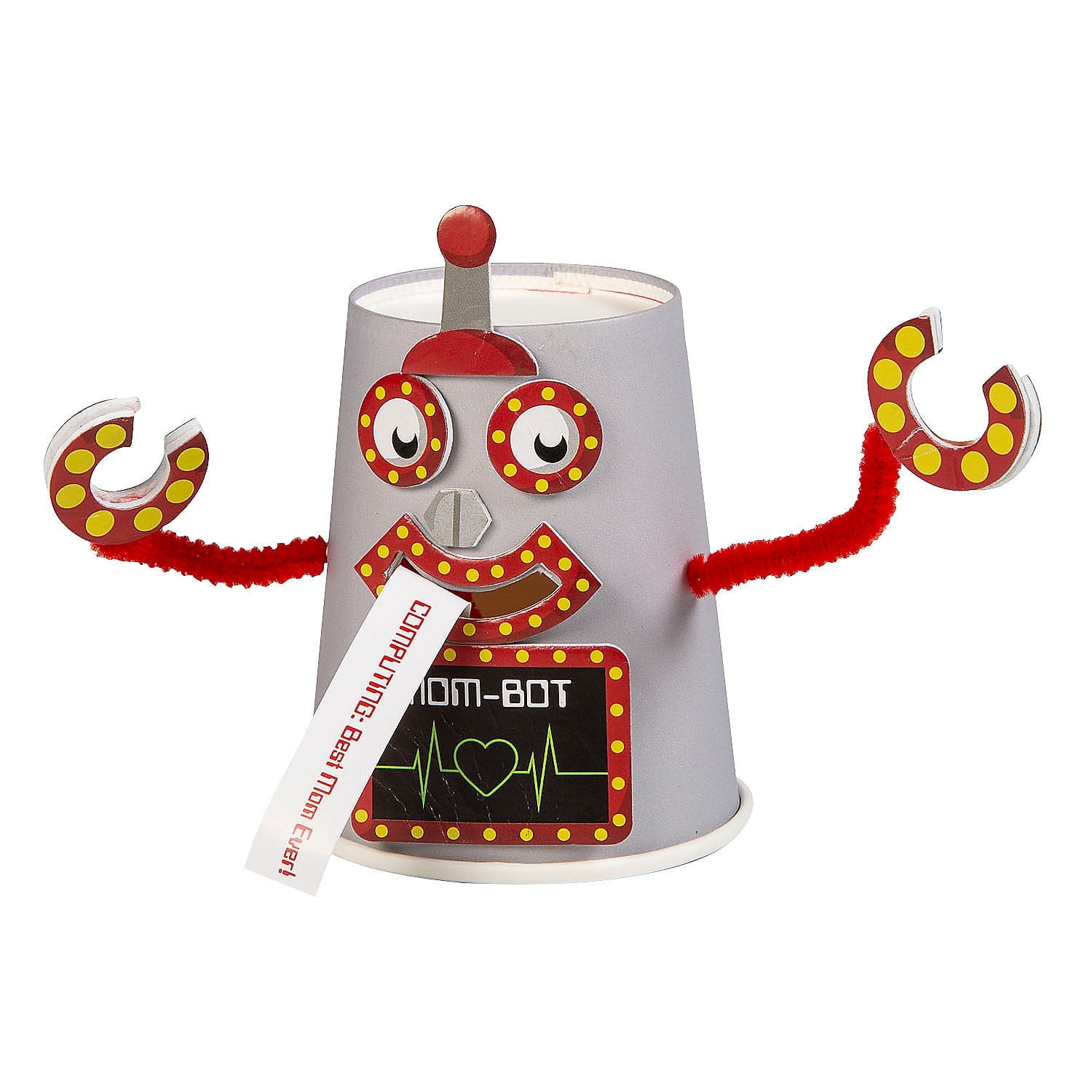 Fun Express Mother’s Day Paper Cup Robot Craft Kit - Makes 12 - Walmart.com