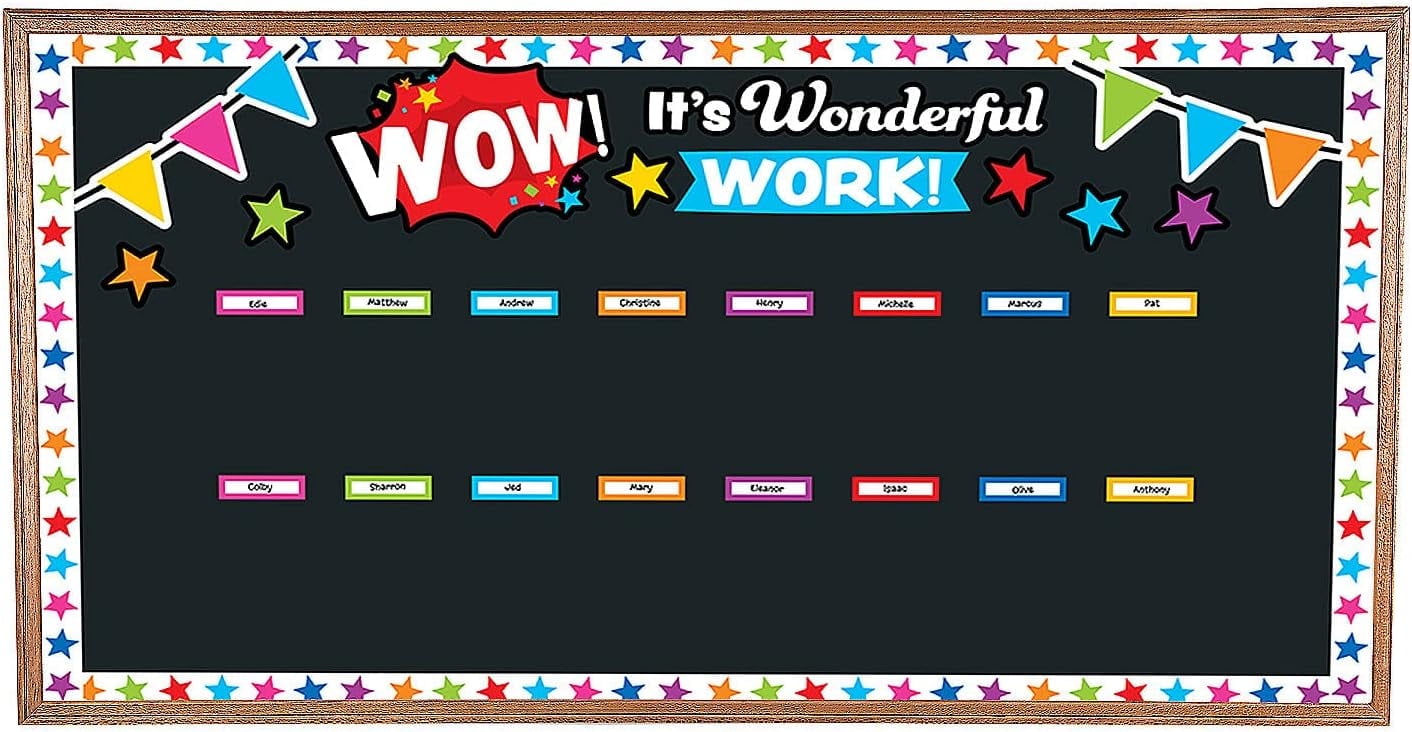 Fun Express Multicolored Wow Work Wall Cardstock Bulletin Board Set ...