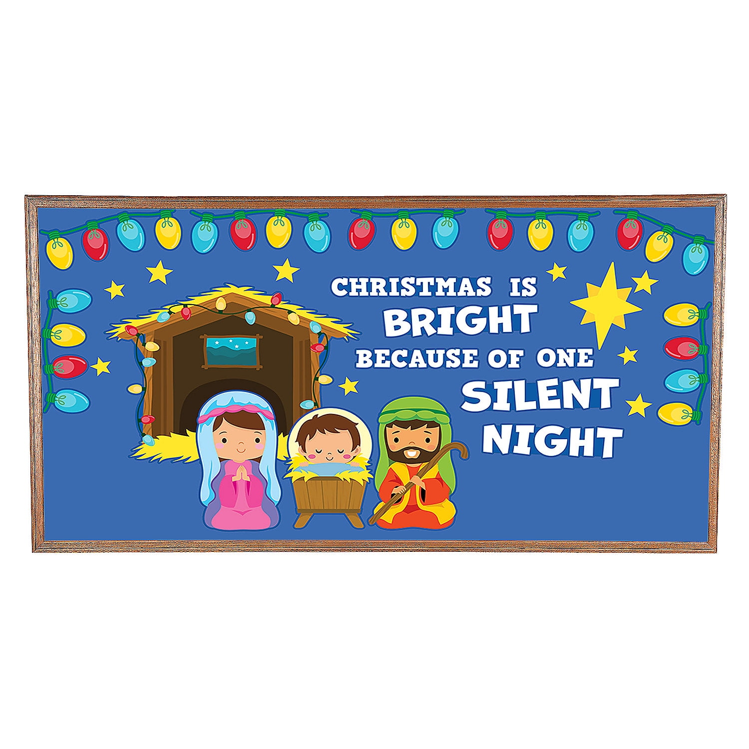 Fun Express Nativity Christmas is Bright Classroom Bulletin Board Set ...