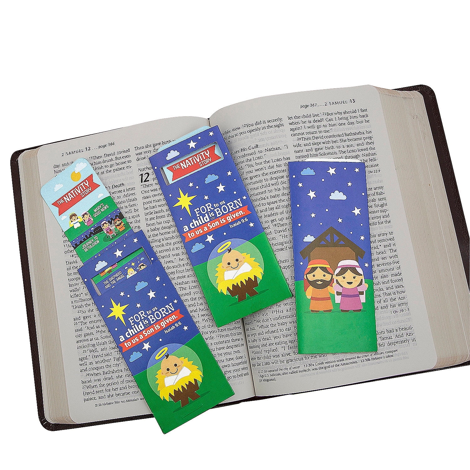 Fun Express Nativity Story Cardstock Sliding Bookmarks with Holders ...