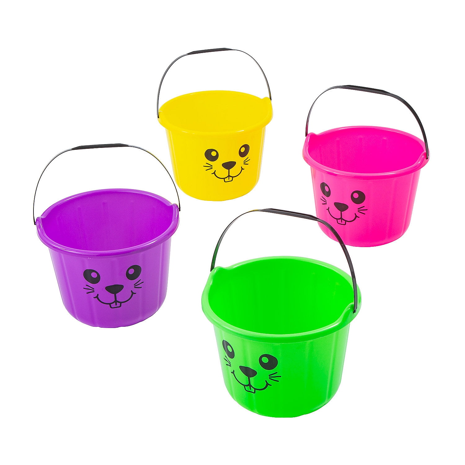 Fun Express Neon Bunny Easter Buckets - 12 Pc - Walmart.com