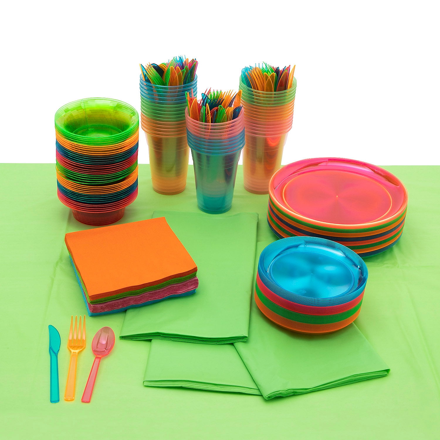 Fun Express Neon Party Table Tableware Kits for 40 Guests - Walmart.com