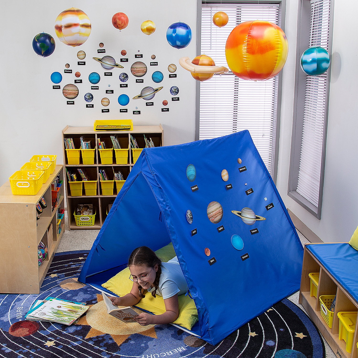 Fun Express Outer Space Reading Corner Tent Kit - 17 Pieces - Walmart.com