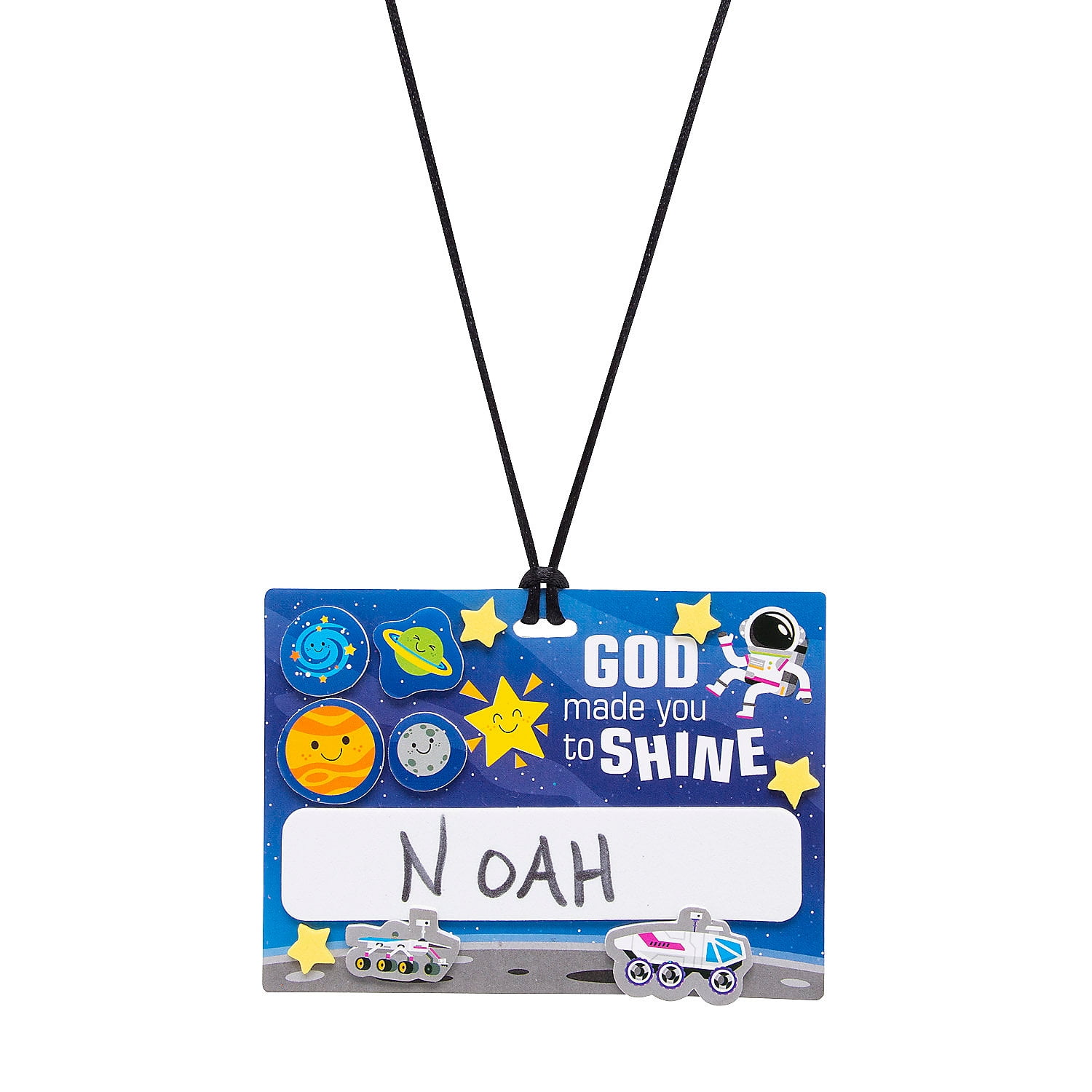 Fun Express Outer Space VBS Nametag Necklace Craft Kit - Makes 12 ...