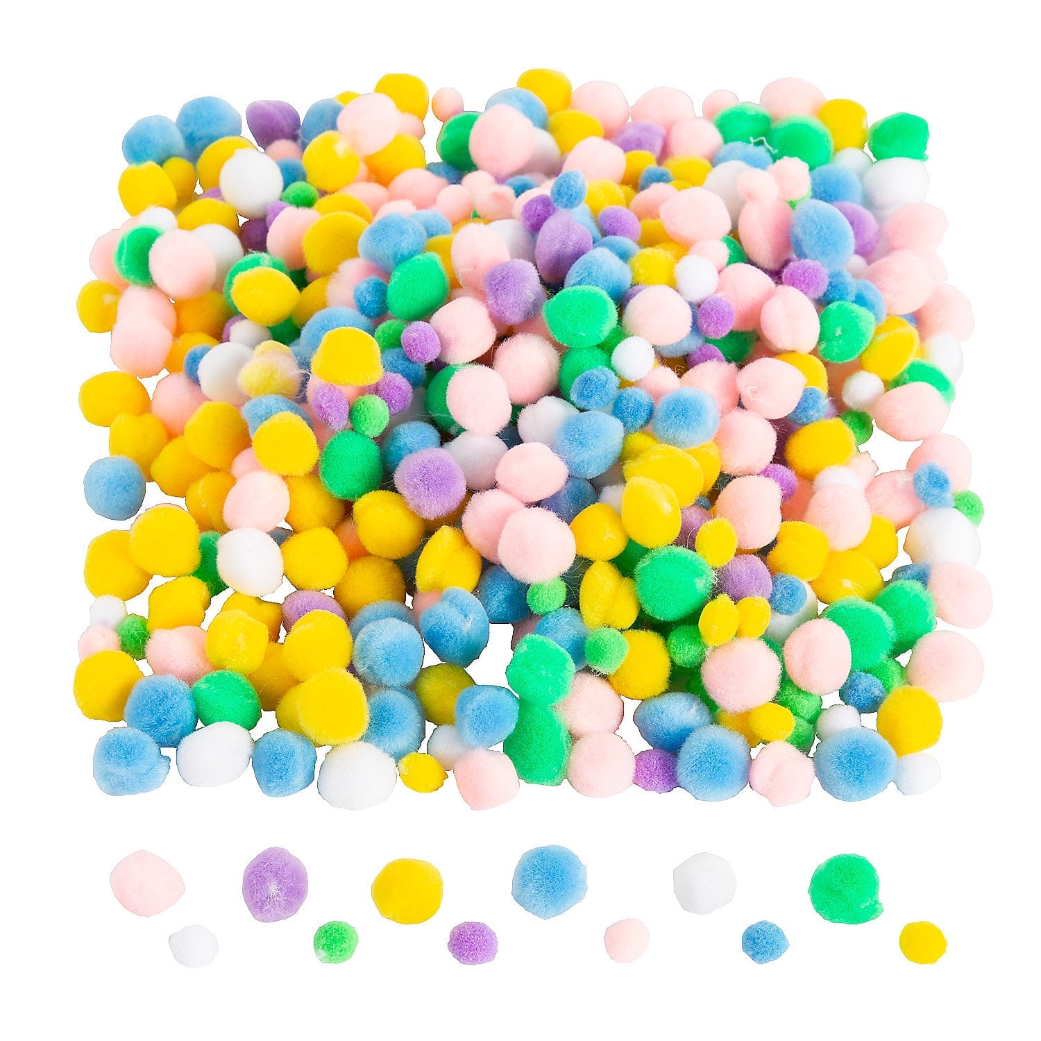 Fun Express Pastel Tiny Pom-Poms - Bulk 500 Pc - Walmart.com